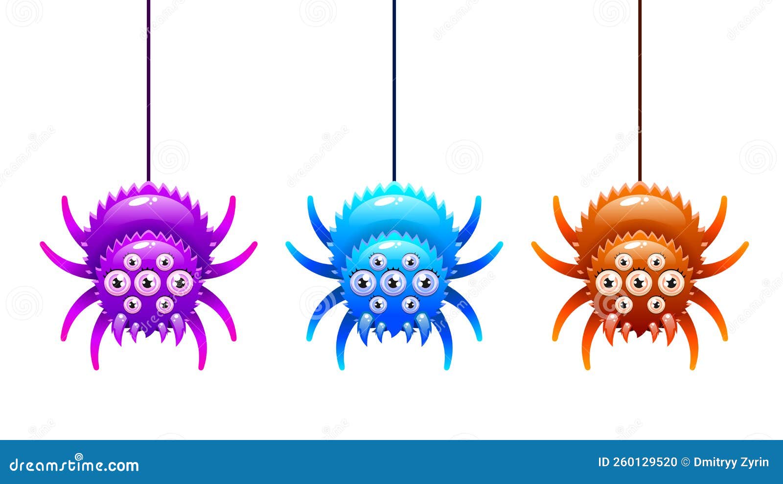 Cute Spider on White Background. Halloween Design Elements. Spooky ...