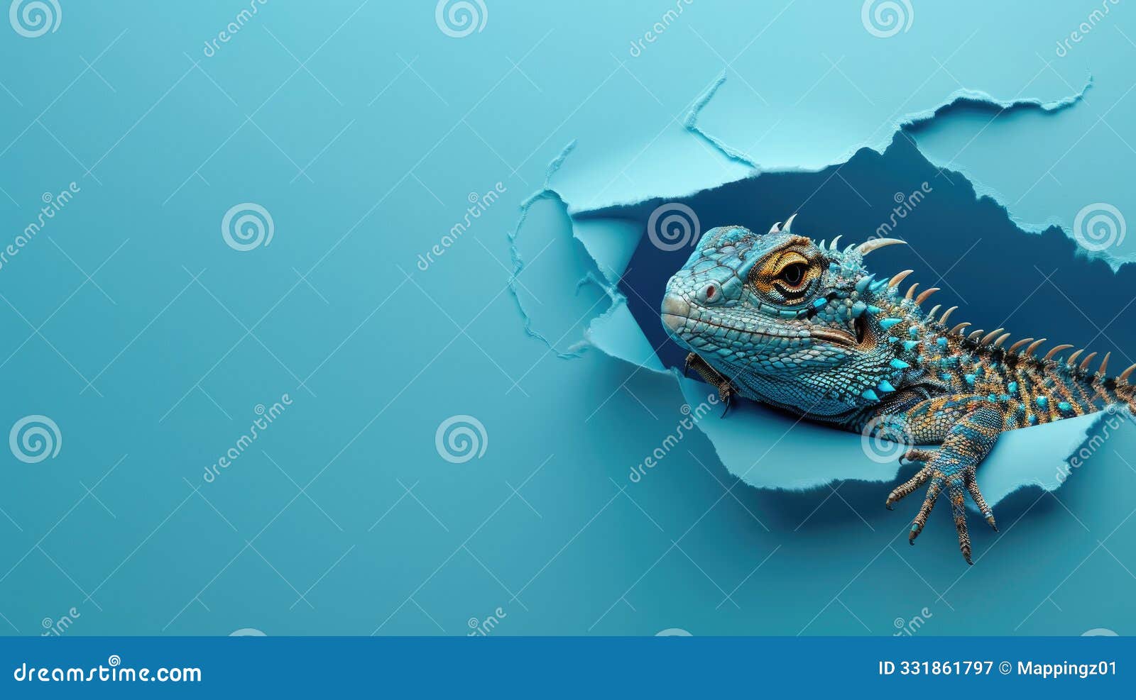 Cute Spiny Lizard Peeking Through A Hole Royalty-Free Stock Photography ...