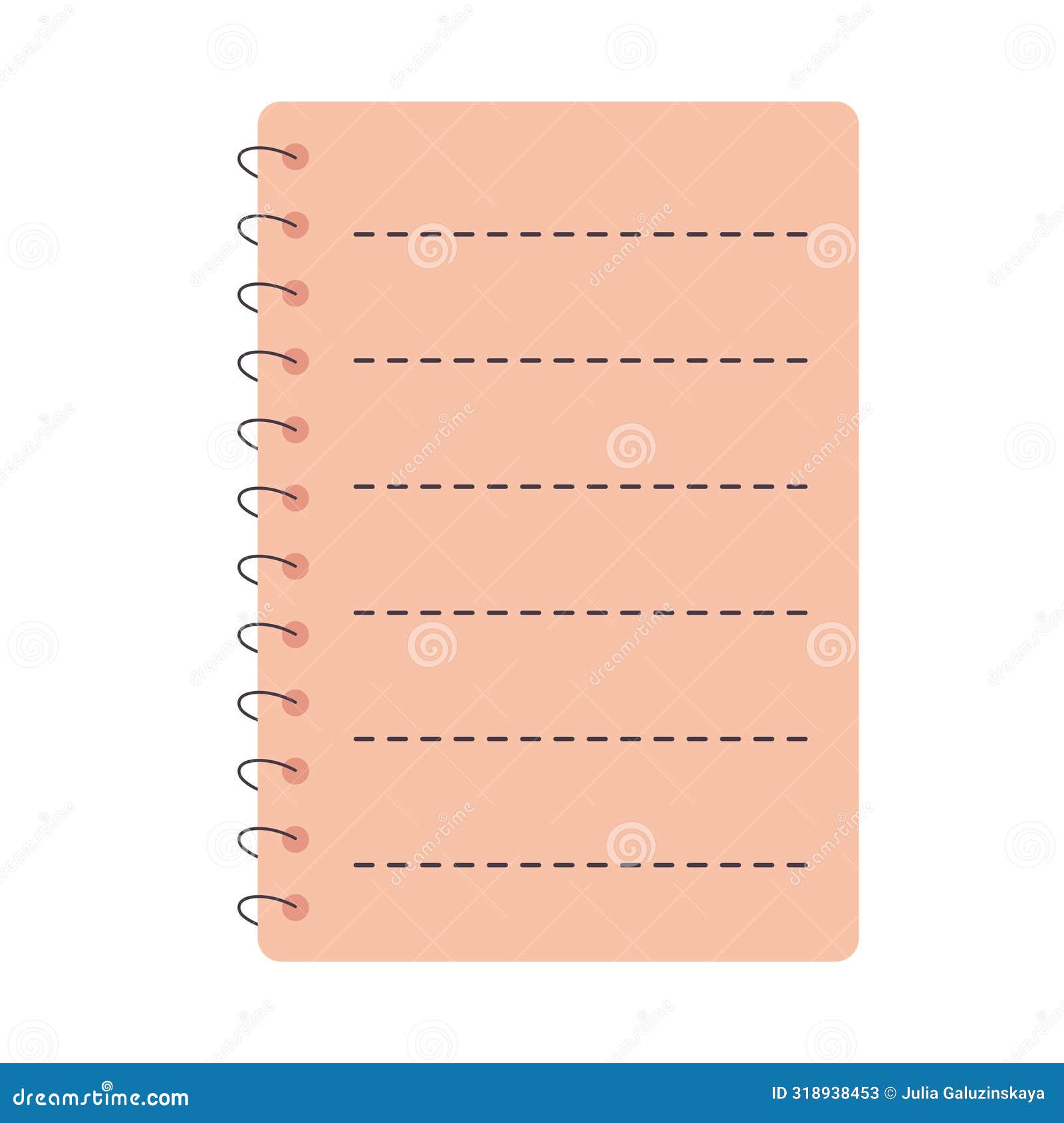 Cute Spiral Notebook Template. Lined Paper for Notes Stock Vector ...