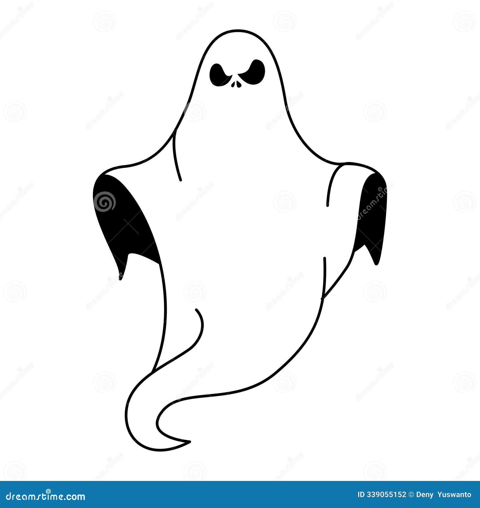 Cute Spooky Cartoon Coloring Page Illustration Vector. for Kids ...