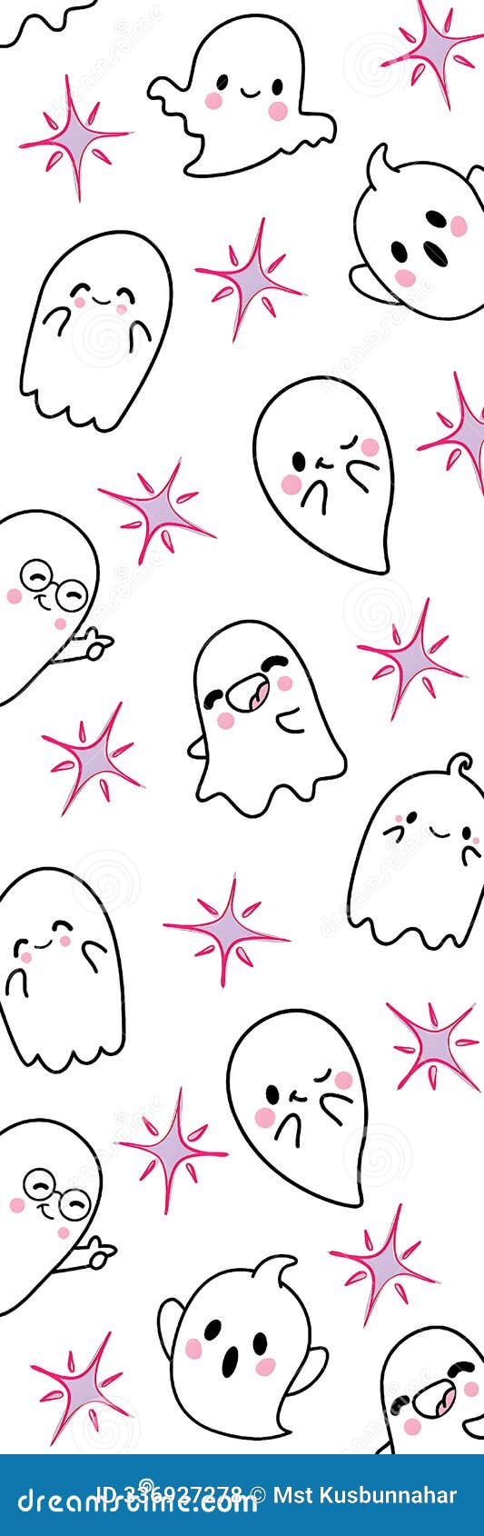 Cute Spooky Ghost Party Pattern Stock Illustration - Illustration of ...