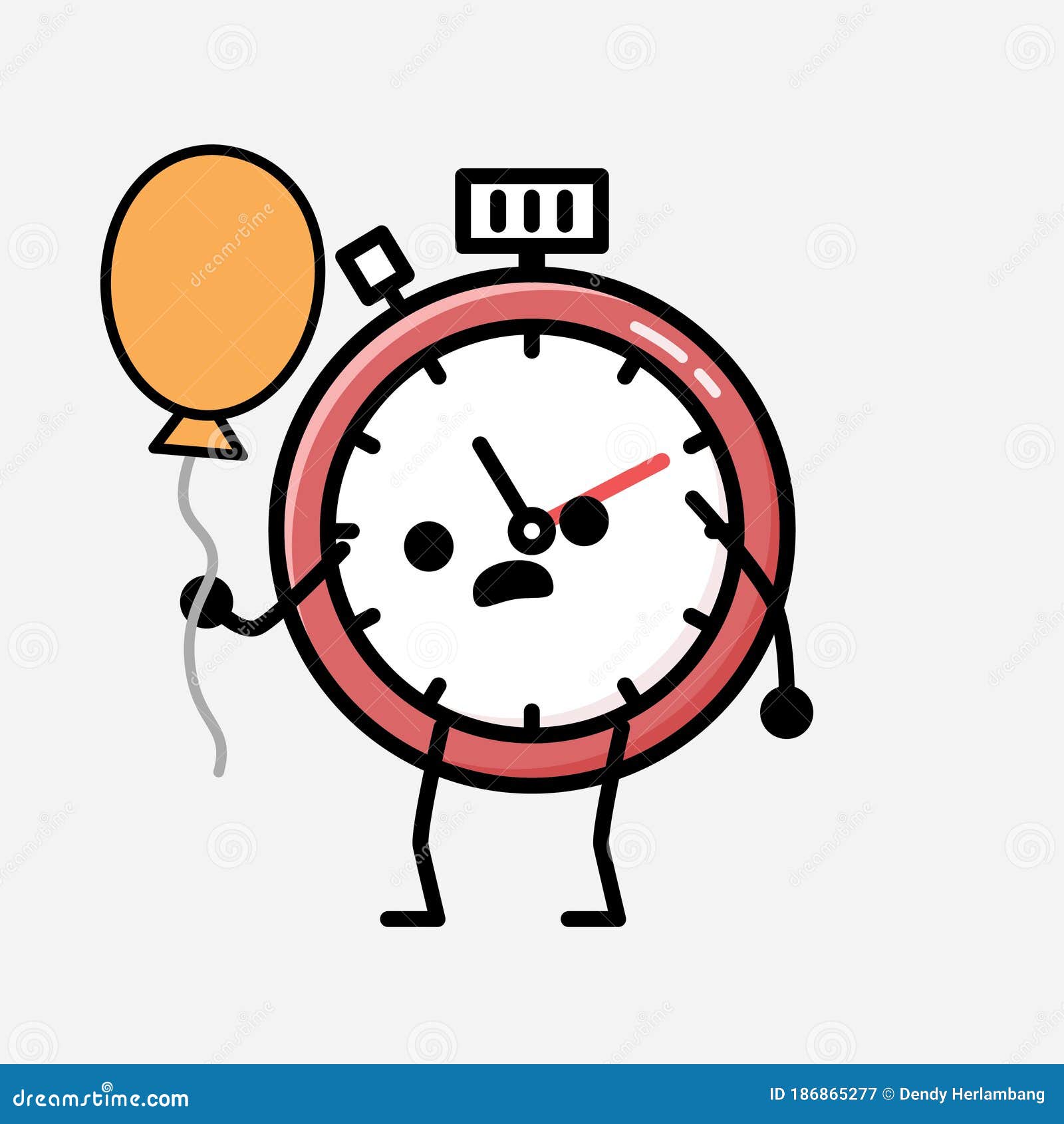 Cute Sport Timer Mascot Vector Character in Flat Design Style Stock ...