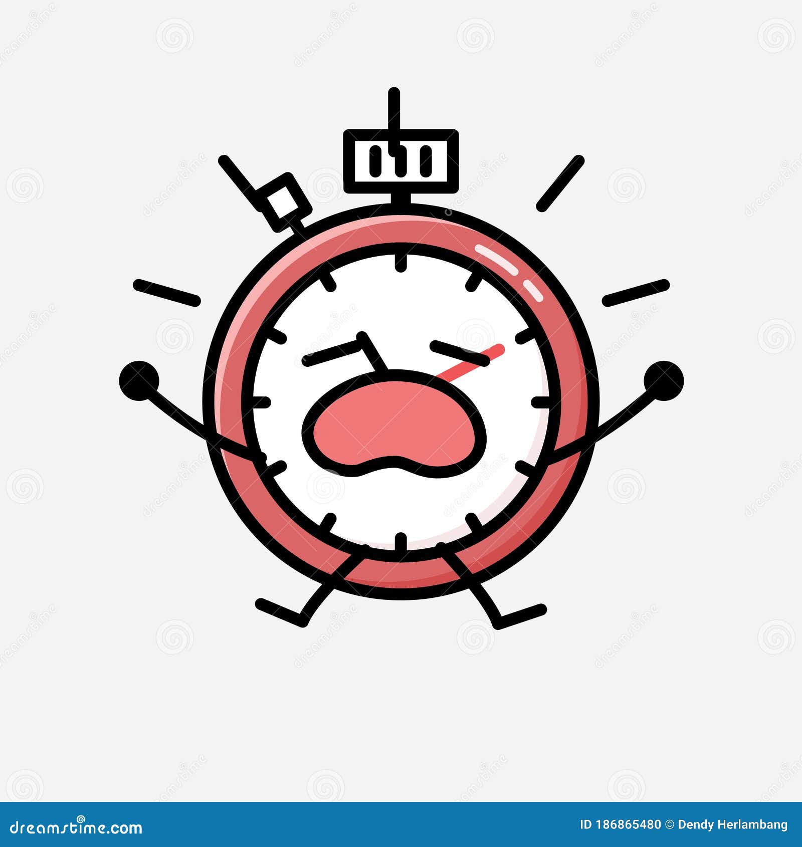 Cute Sport Timer Mascot Vector Character in Flat Design Style Stock ...
