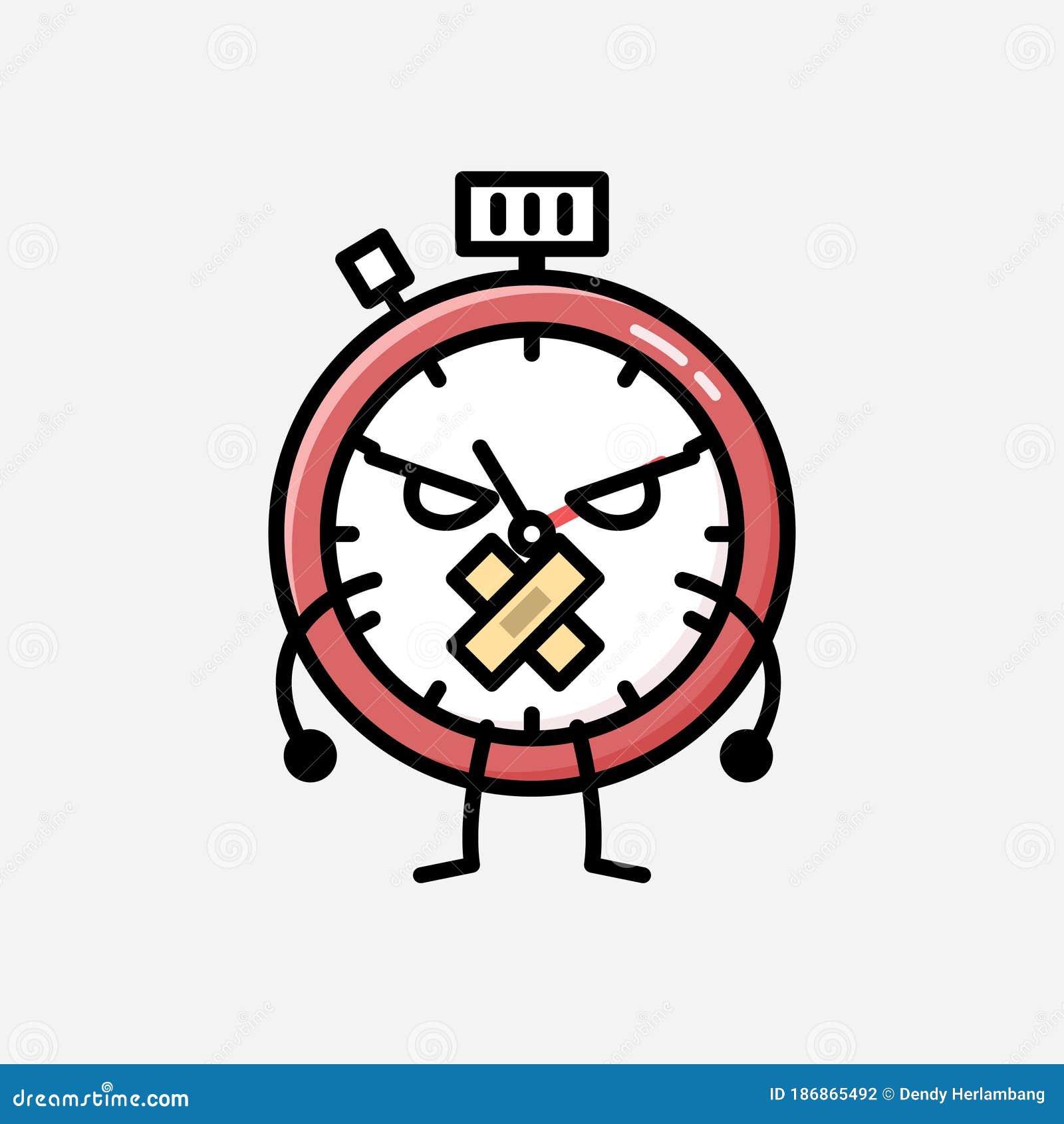 Cute Sport Timer Mascot Vector Character in Flat Design Style Stock ...