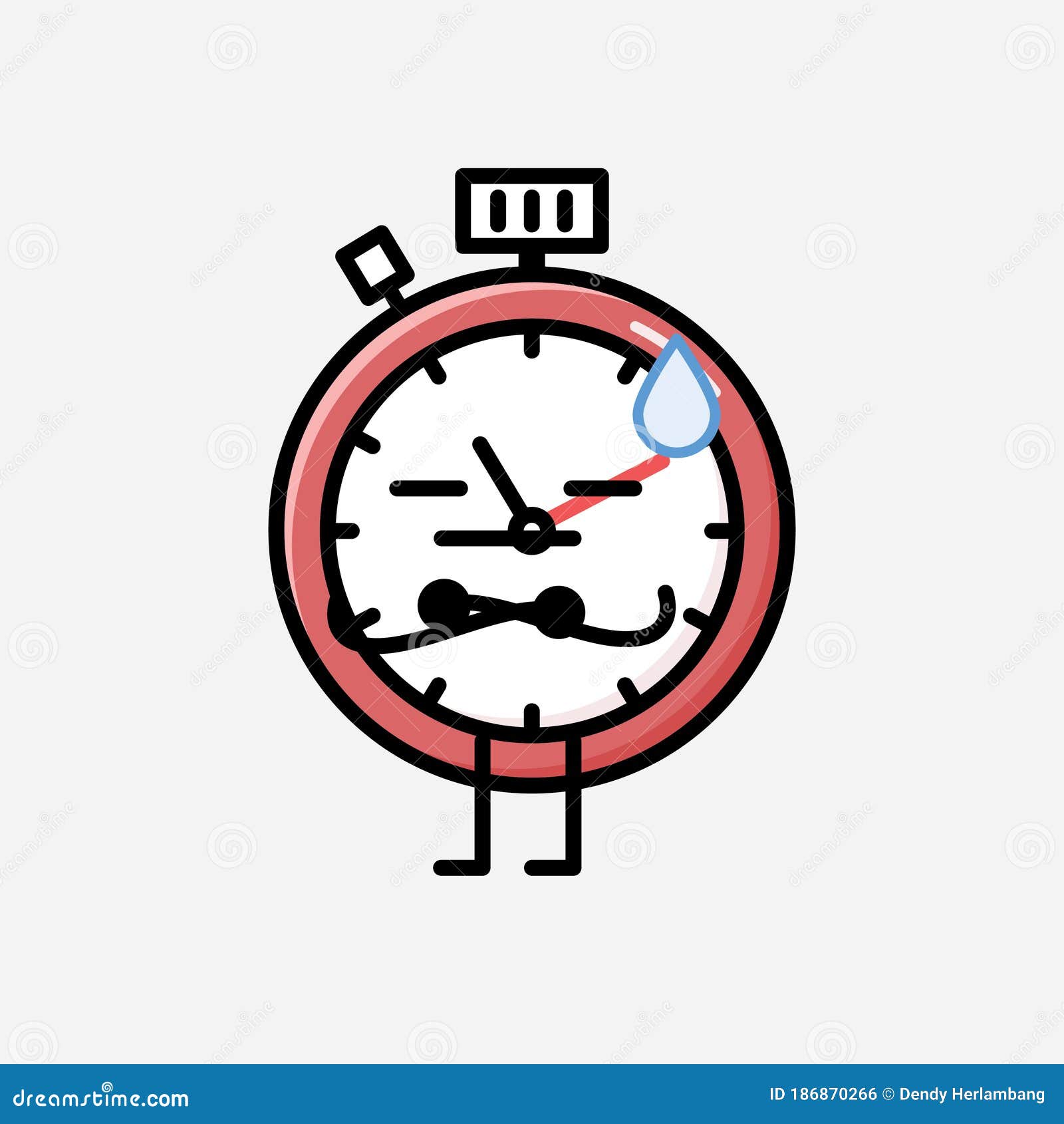 Cute Sport Timer Mascot Vector Character in Flat Design Style Stock ...