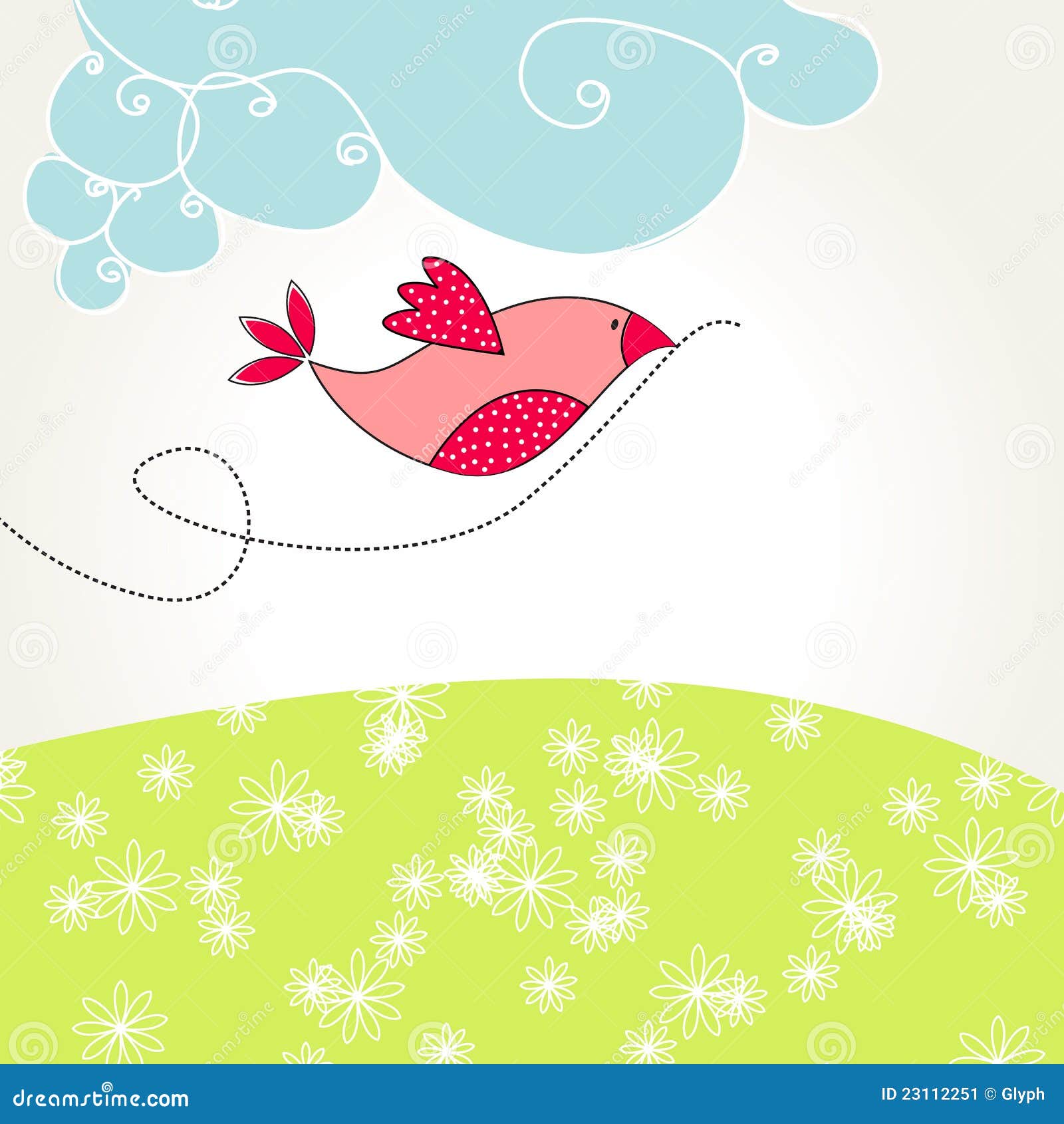 Cute Spring Bird Illustration Stock Vector - Illustration of leaf ...