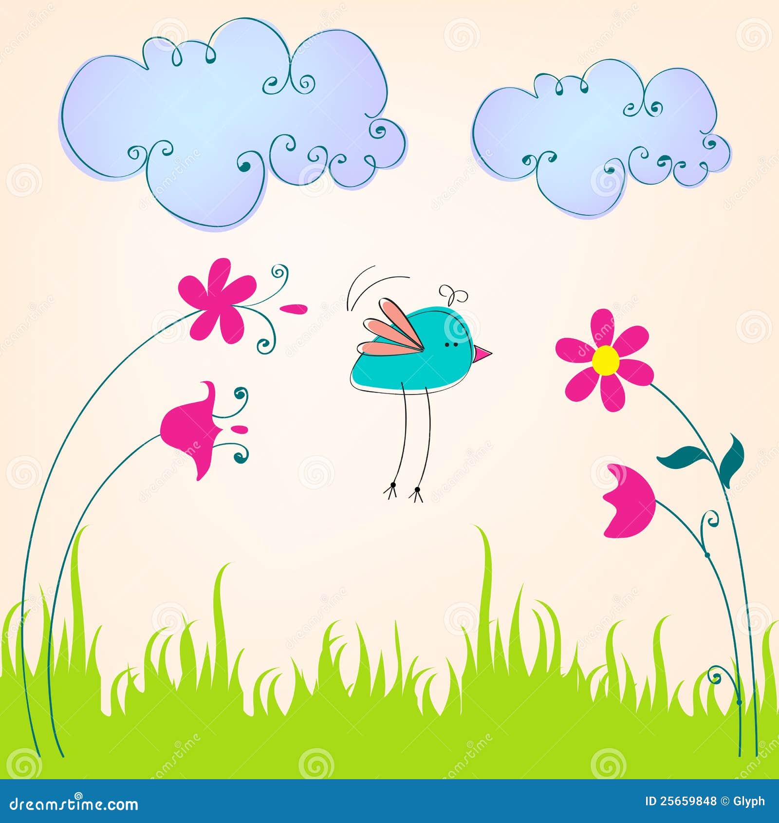 Cute Spring Bird Illustration Royalty Free Stock Photos - Image: 25659848