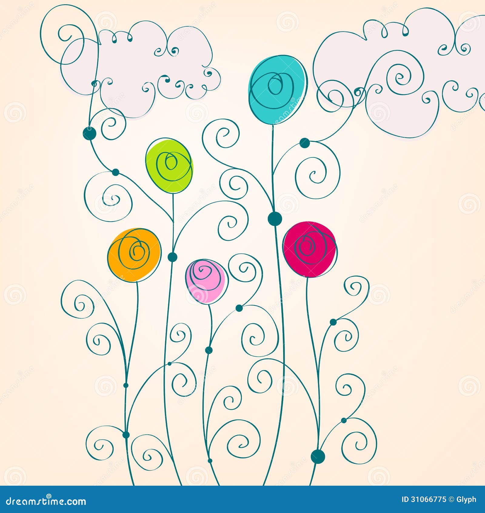 Cute spring flowers stock vector. Illustration of abstract - 31066775