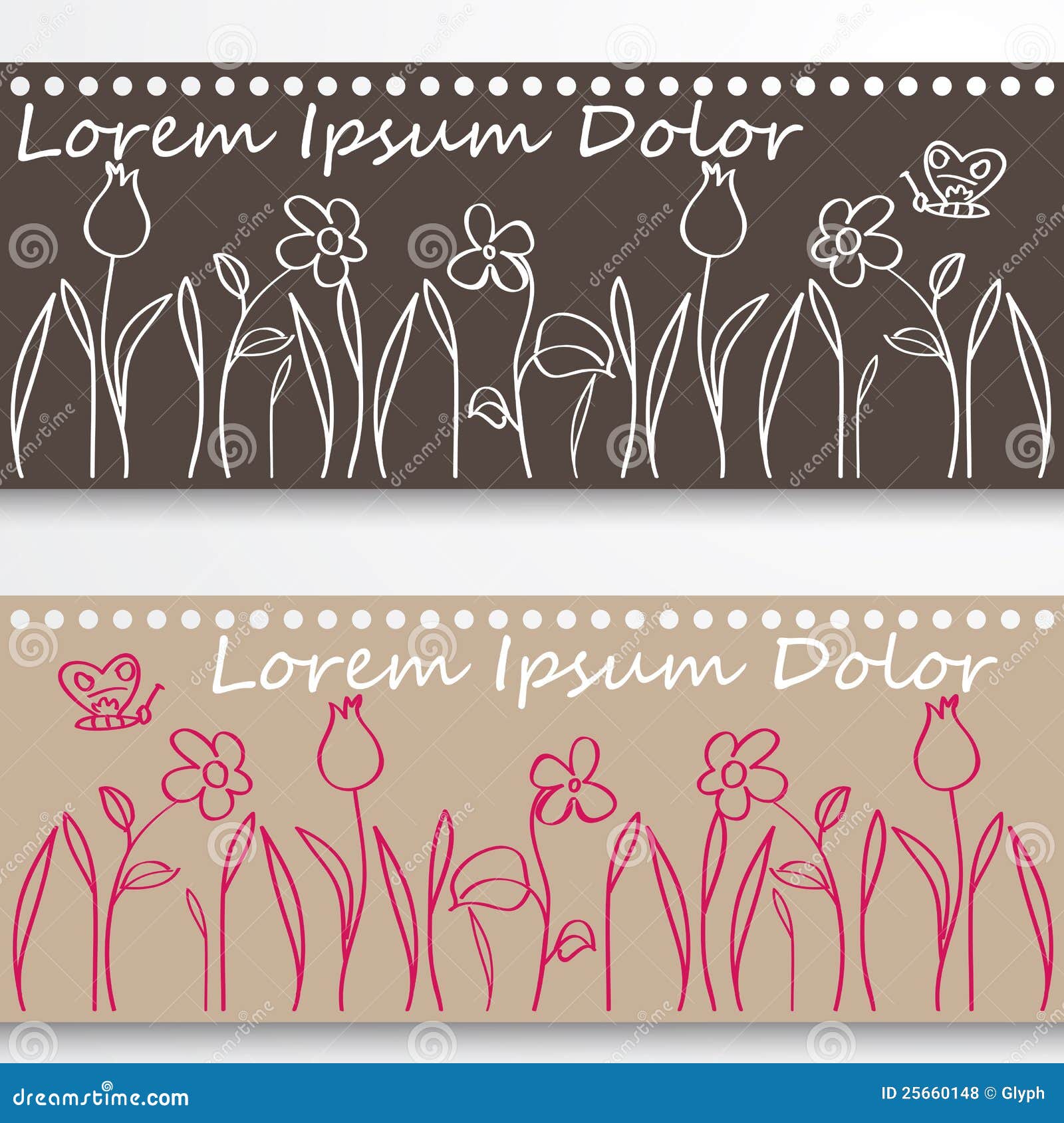 Cute spring meadows stock vector. Illustration of beautiful - 25660148