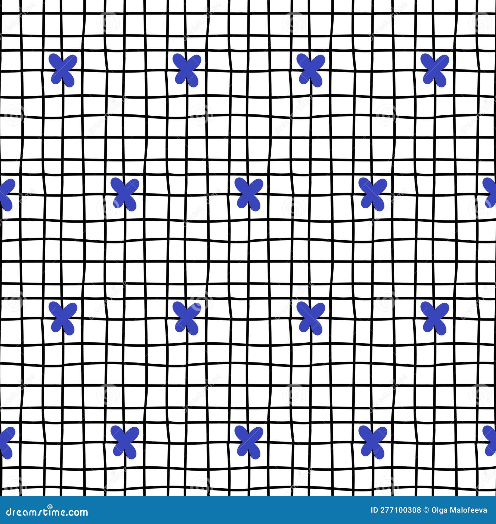 Cute Square Doodle Line Seamless Vector Pattern Stock Vector ...