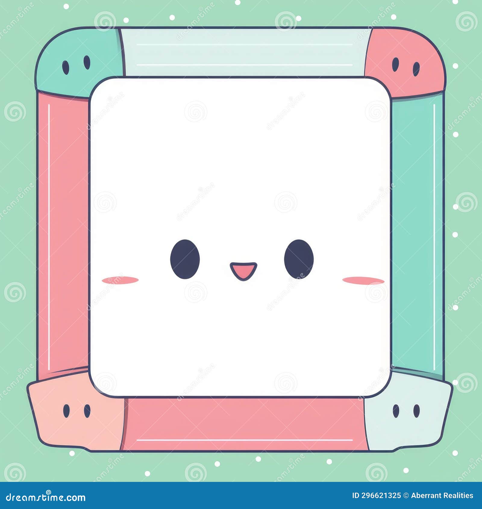 A Cute Square Frame with a Smiley Face on it Stock Illustration ...