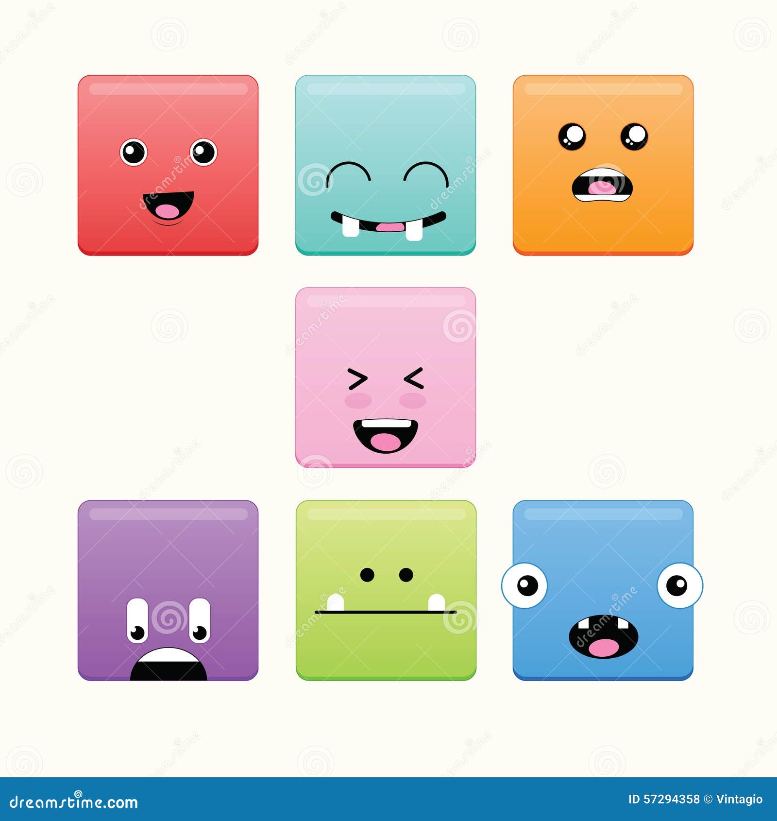 Cute Square Monster stock vector. Illustration of orange - 57294358