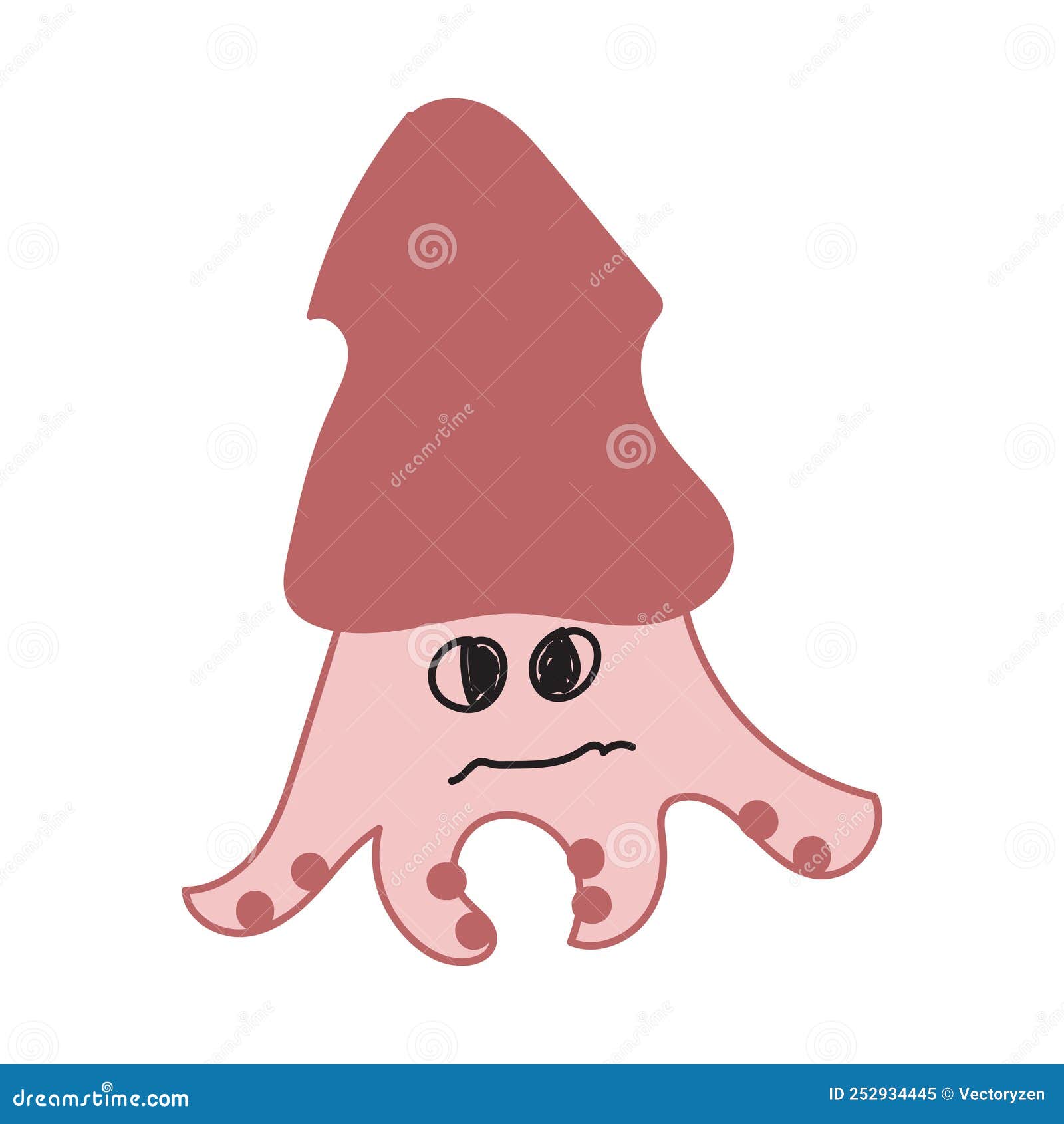 Cute Squid Vector Illustration Design Element Stock Vector ...