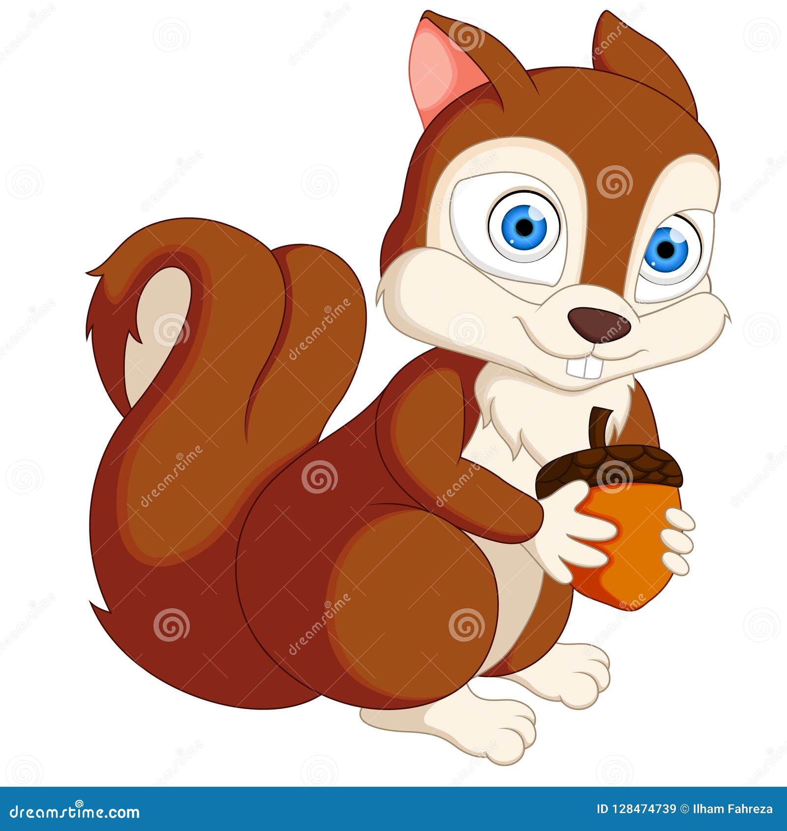 Cute squirel cartoon stock vector. Illustration of cheerful - 128474739