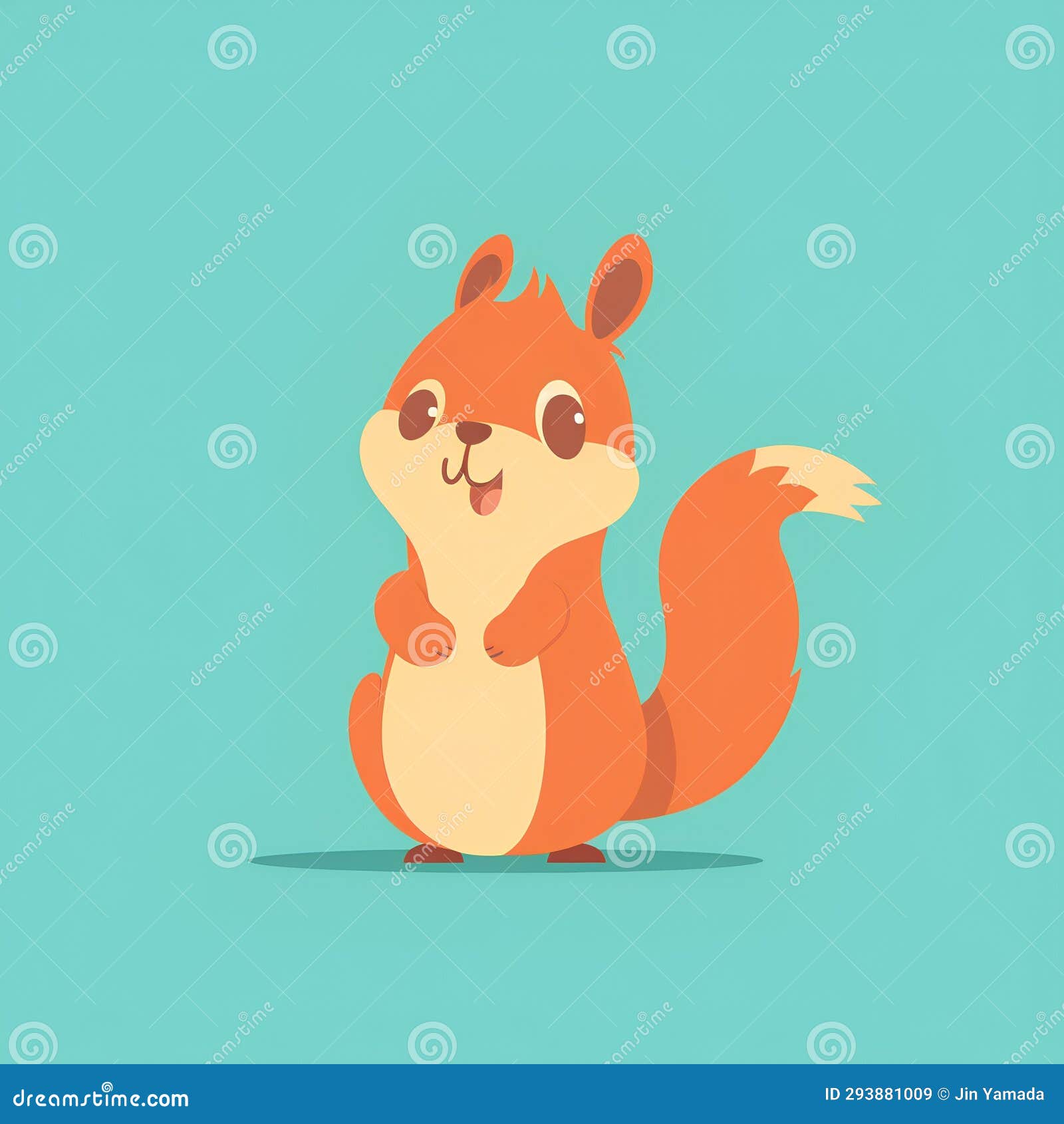 Cute Squirrel Cartoon Character. Vector Illustration in Flat Design ...