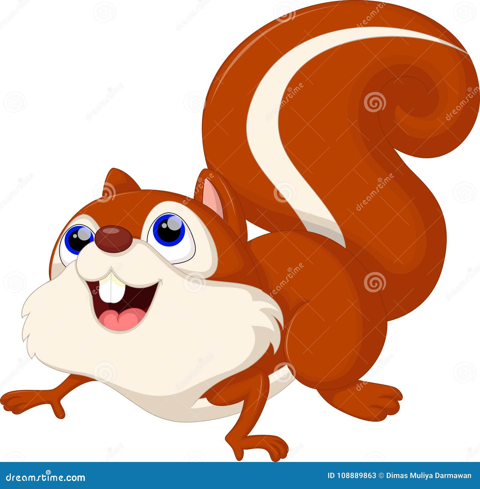 Cartoon Chipmunk Or Marmot Standing. Forest Animal Vector Illustration ...