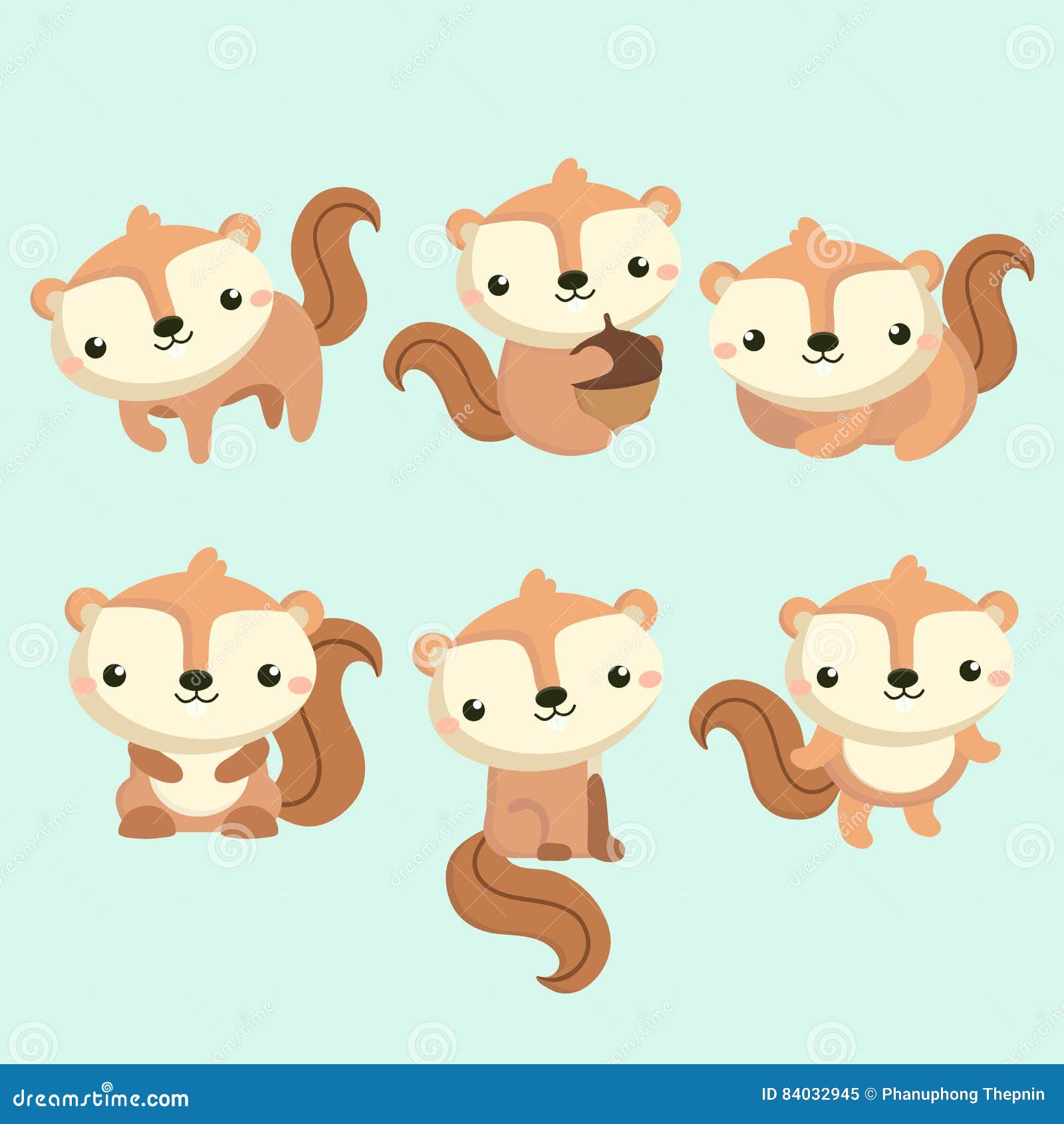 Cute squirrel cartoon. stock vector. Illustration of isolated - 84032945