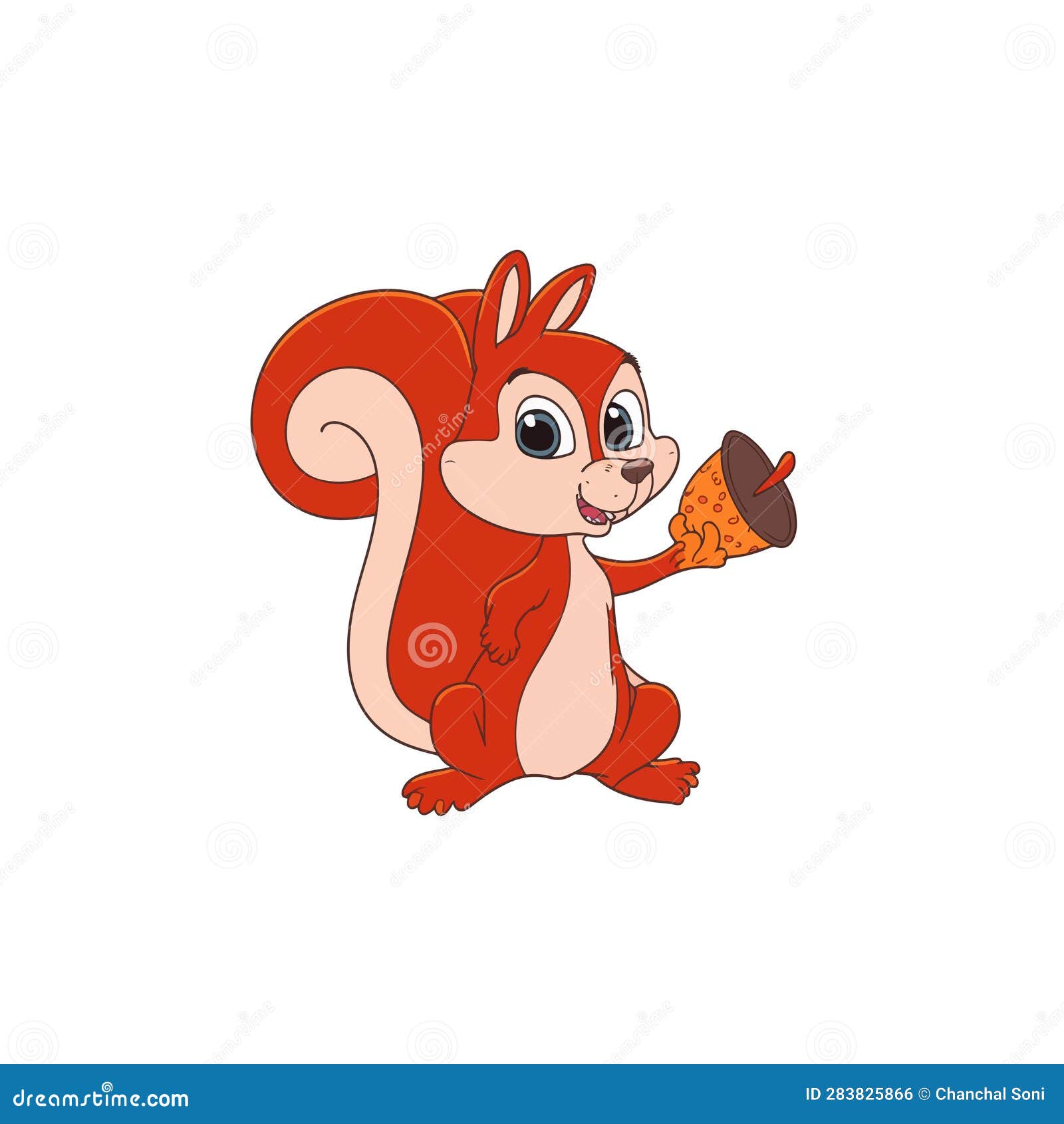 Cute Squirrel Cartoon Vector Design Stock Illustration - Illustration ...