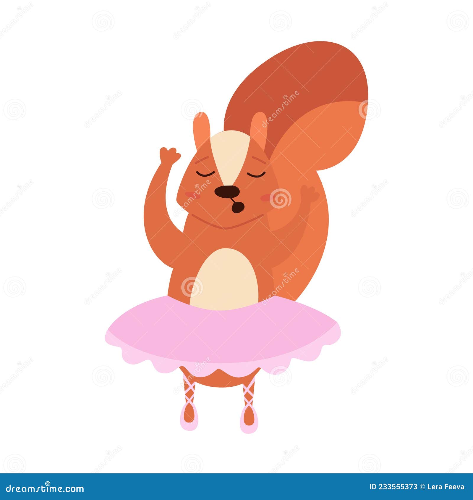 A Cute Squirrel is Doing Ballet in a Pink Tutu Stock Vector ...