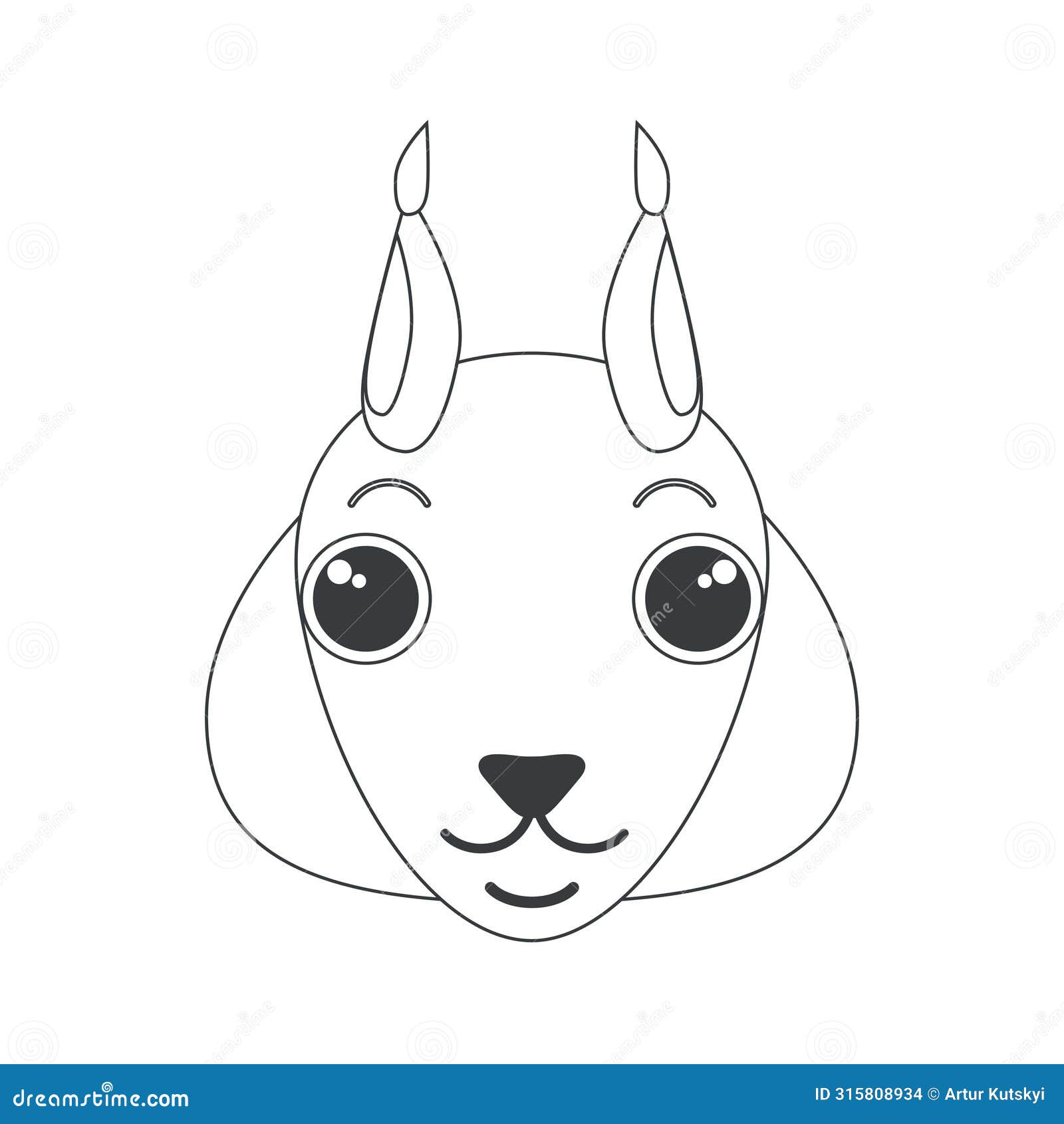 Cute Squirrel Face, Forest Wild Animals Head of Simple Shape Stock ...