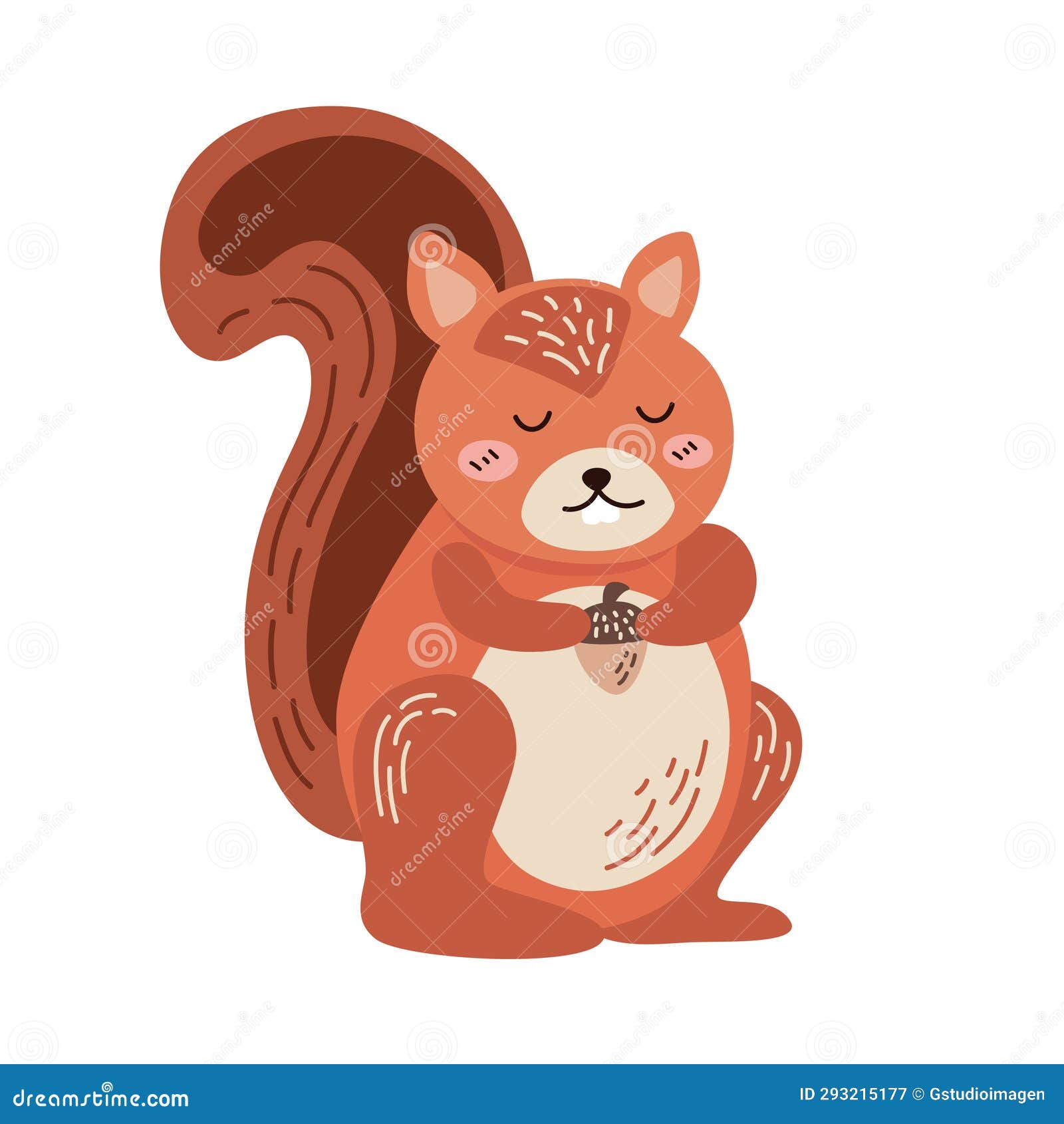 Cute squirrel illustration stock vector. Illustration of animal - 293215177