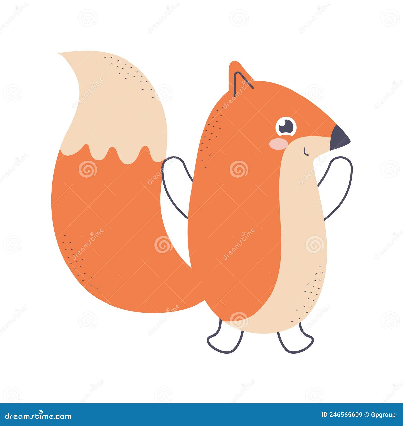 Cute squirrel illustration stock vector. Illustration of fauna - 246565609