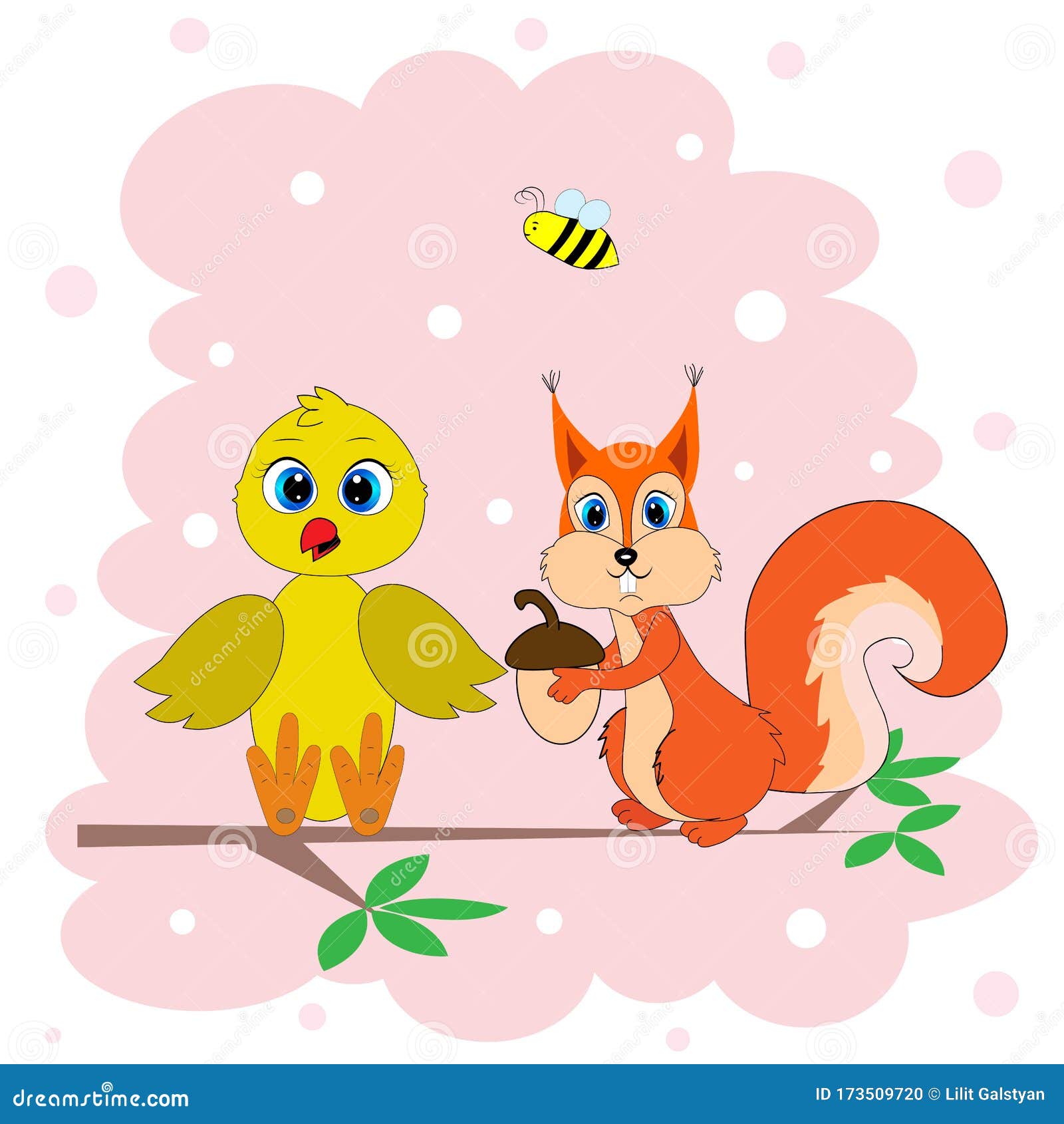 Cute Squirrel Illustration Vector Nursery Stock Illustration ...