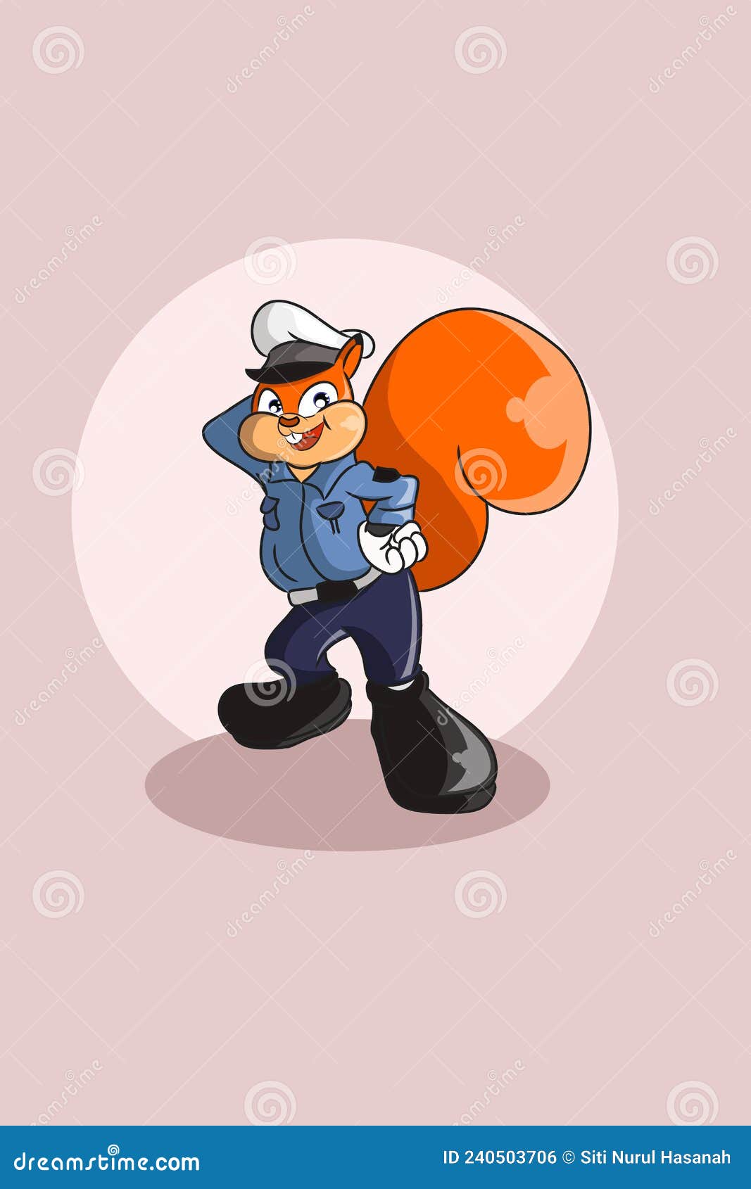 Cute Squirrel Police Character Design Illustration Stock Vector ...