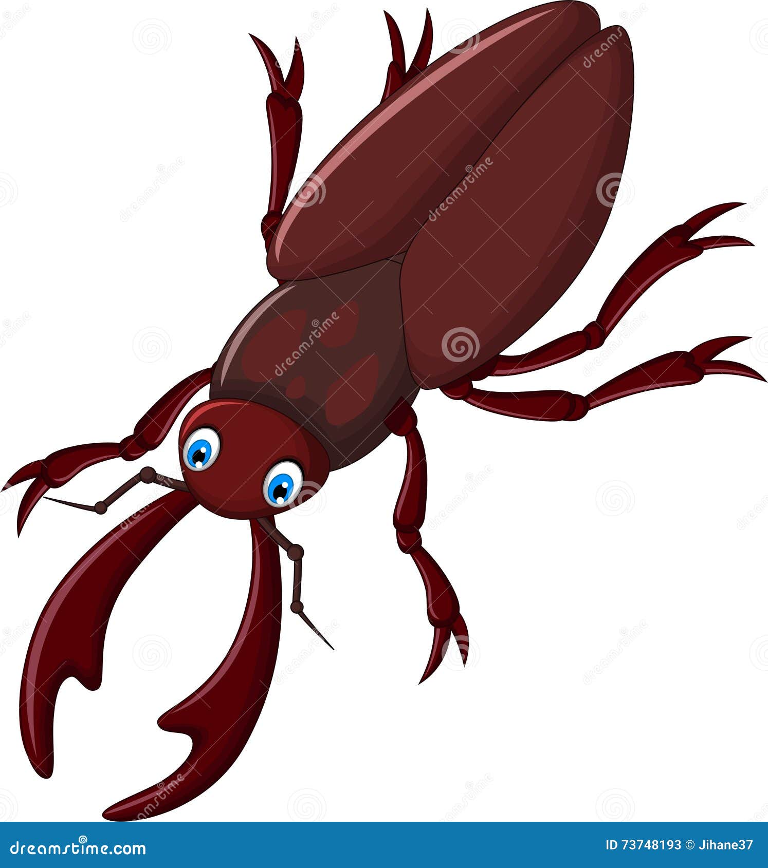 Cute Stag Beetle (Lucanus Cervus) Cartoon Illustration | CartoonDealer ...