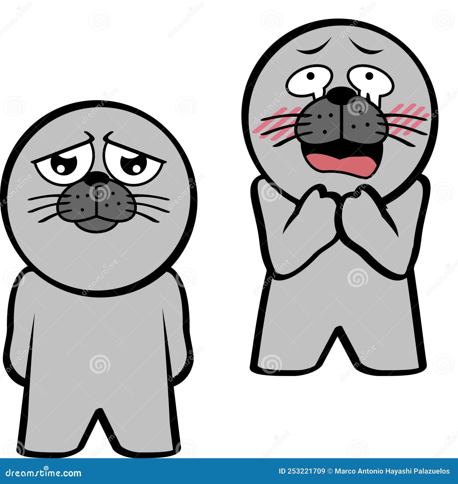 Standing Chibi Cat Kid Cartoon Background. Illustration In Vector ...