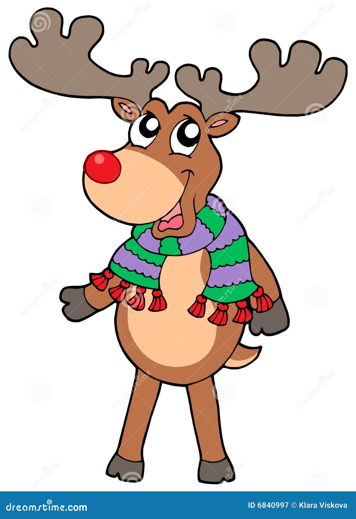 Cute Standing Christmas Elk Stock Vector - Illustration of cartoon ...