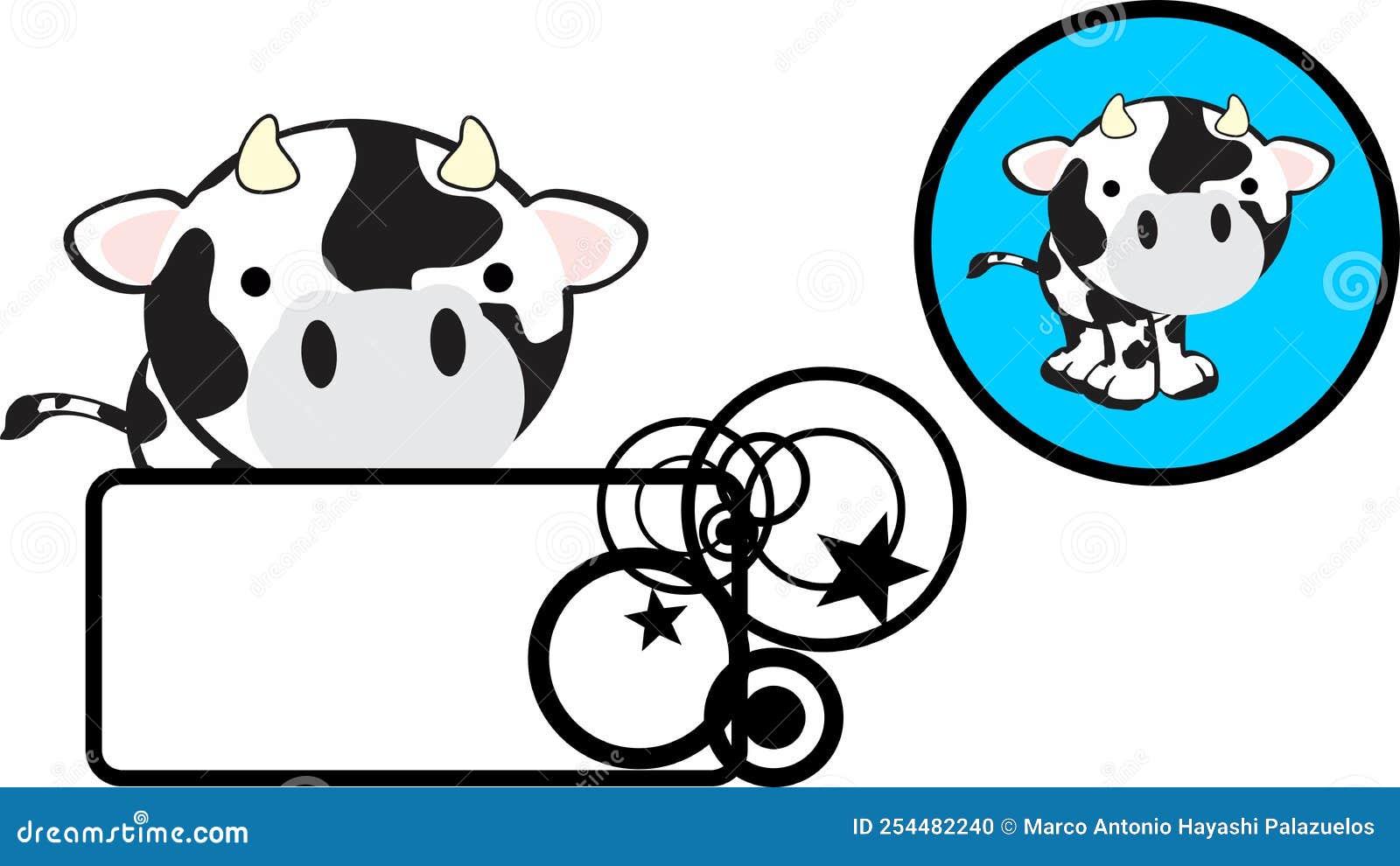 Cute Standing Cow Character Cartoon Sticker Stock Vector - Illustration ...