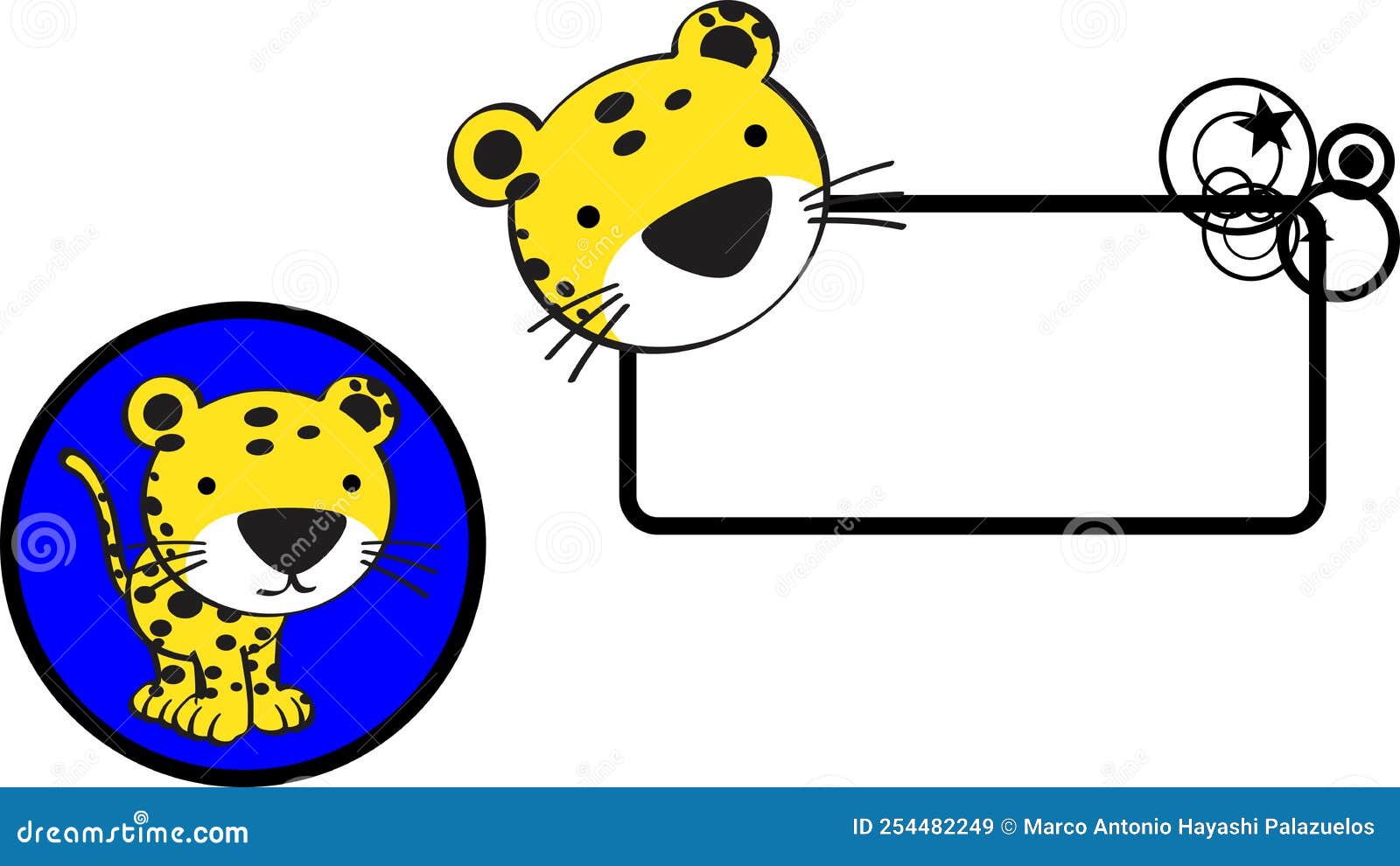 Cute Standing Leopard Character Cartoon Sticker Stock Vector ...