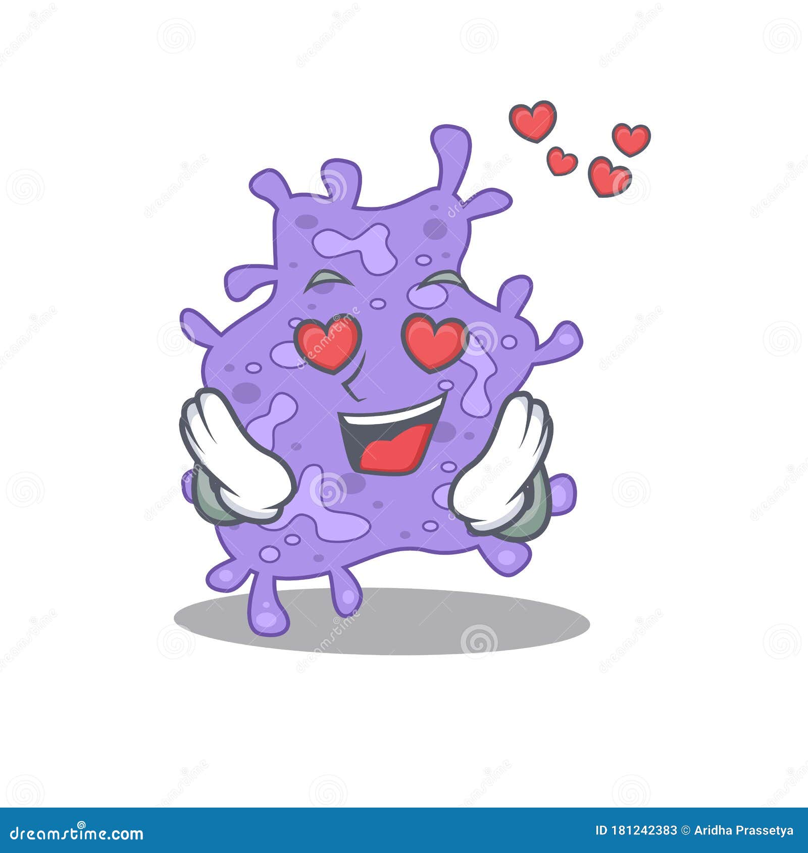 Cute Staphylococcus Aureus Cartoon Character Has a Falling in Love Face ...