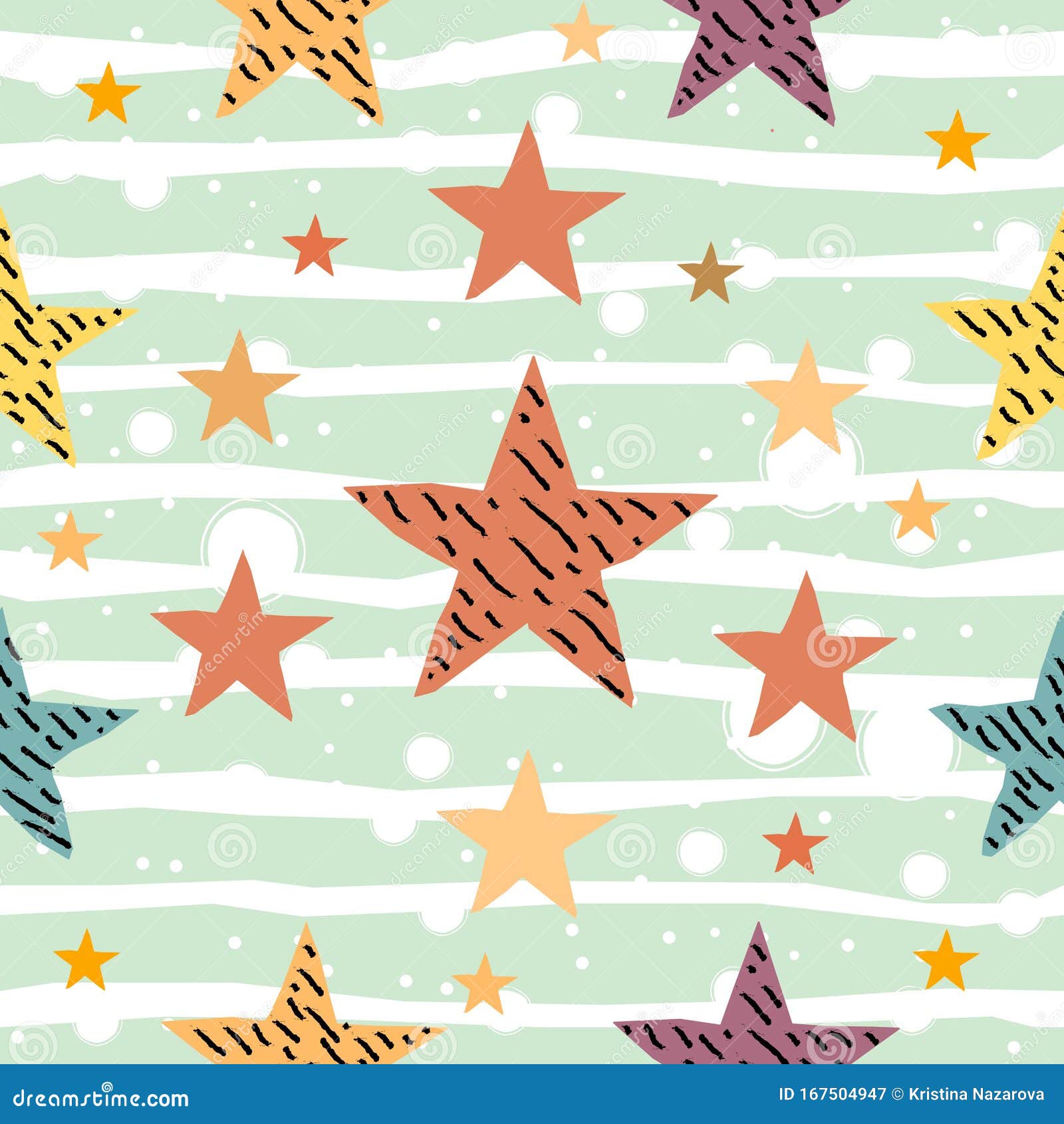 Cute Star Background. Seamless Pattern with Stars Stock Illustration ...