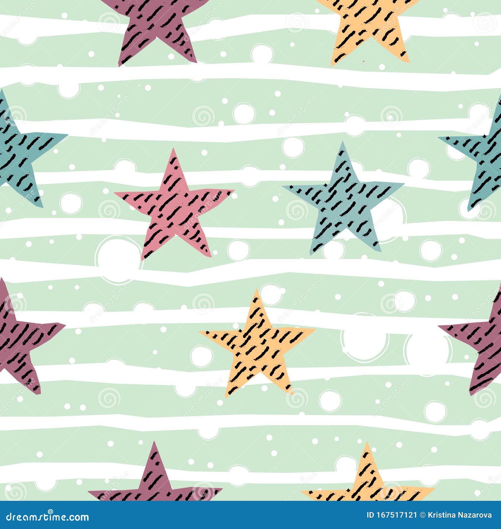 Cute Star Background. Seamless Pattern with Stars Stock Illustration ...
