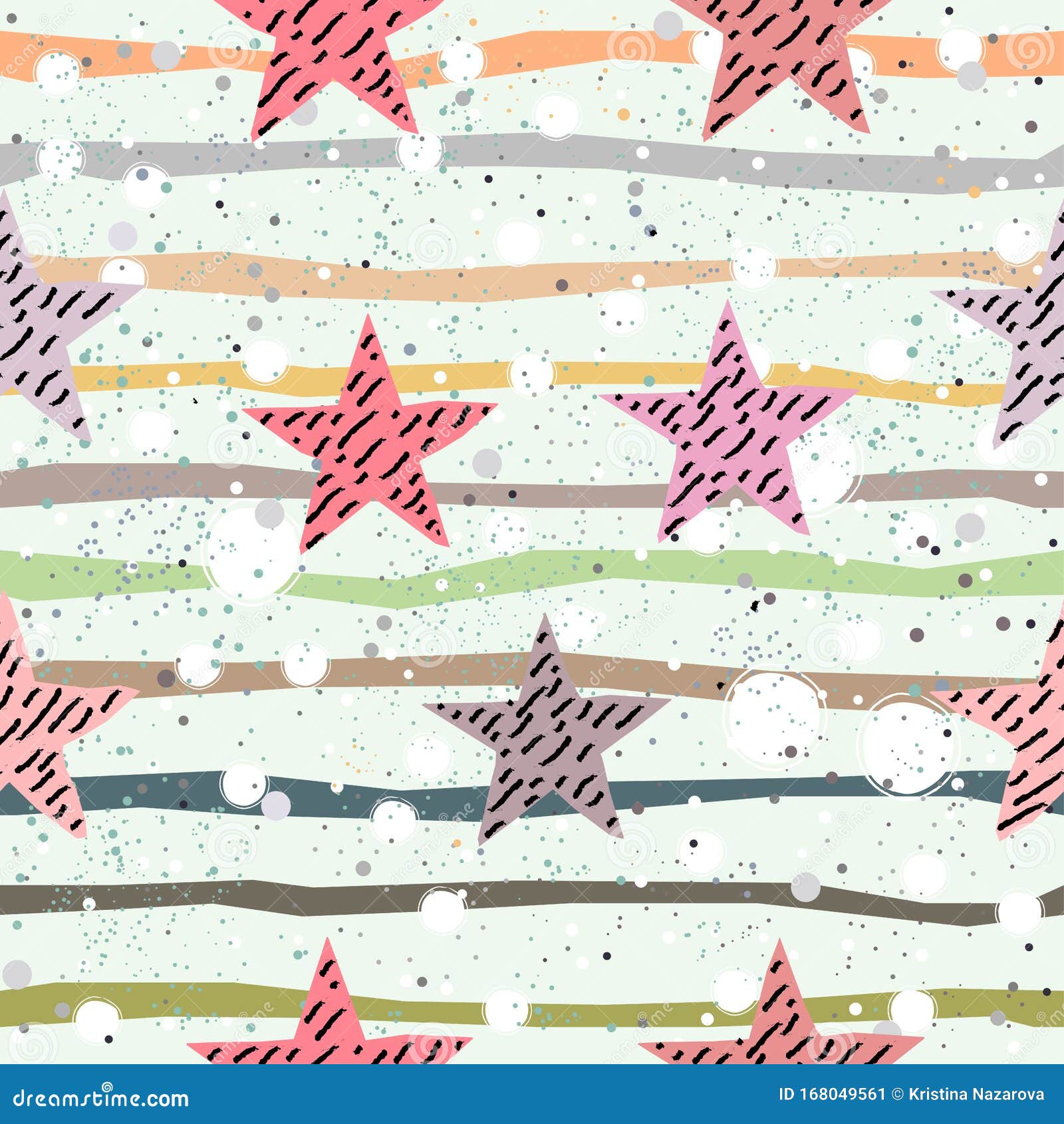 Cute Star Background. Seamless Pattern with Stars Stock Illustration ...