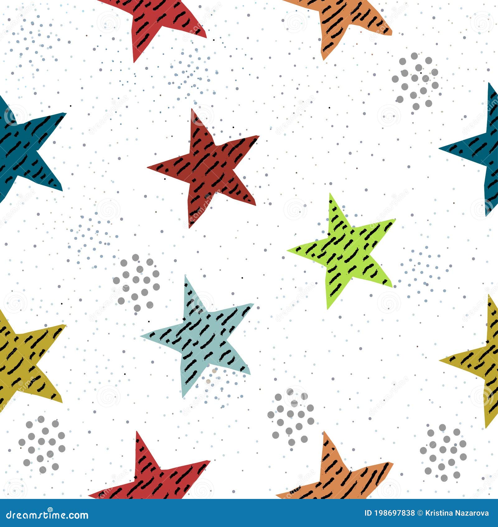 Cute Star Background. Seamless Pattern with Stars Stock Illustration ...