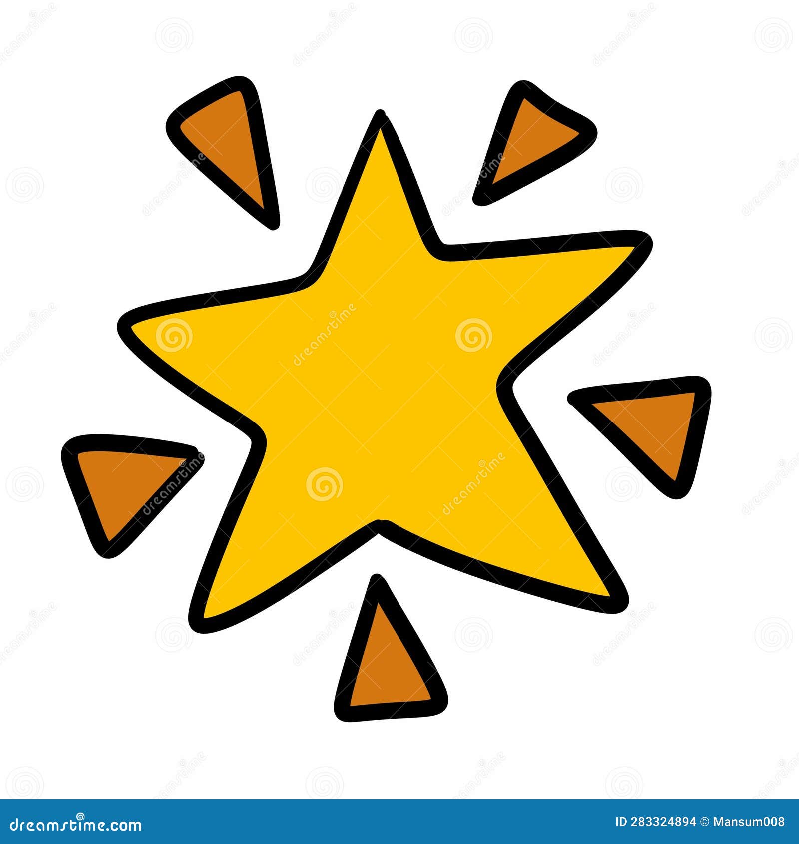Cute Star Icon. Flat Design Stock Illustration - Illustration of icon ...