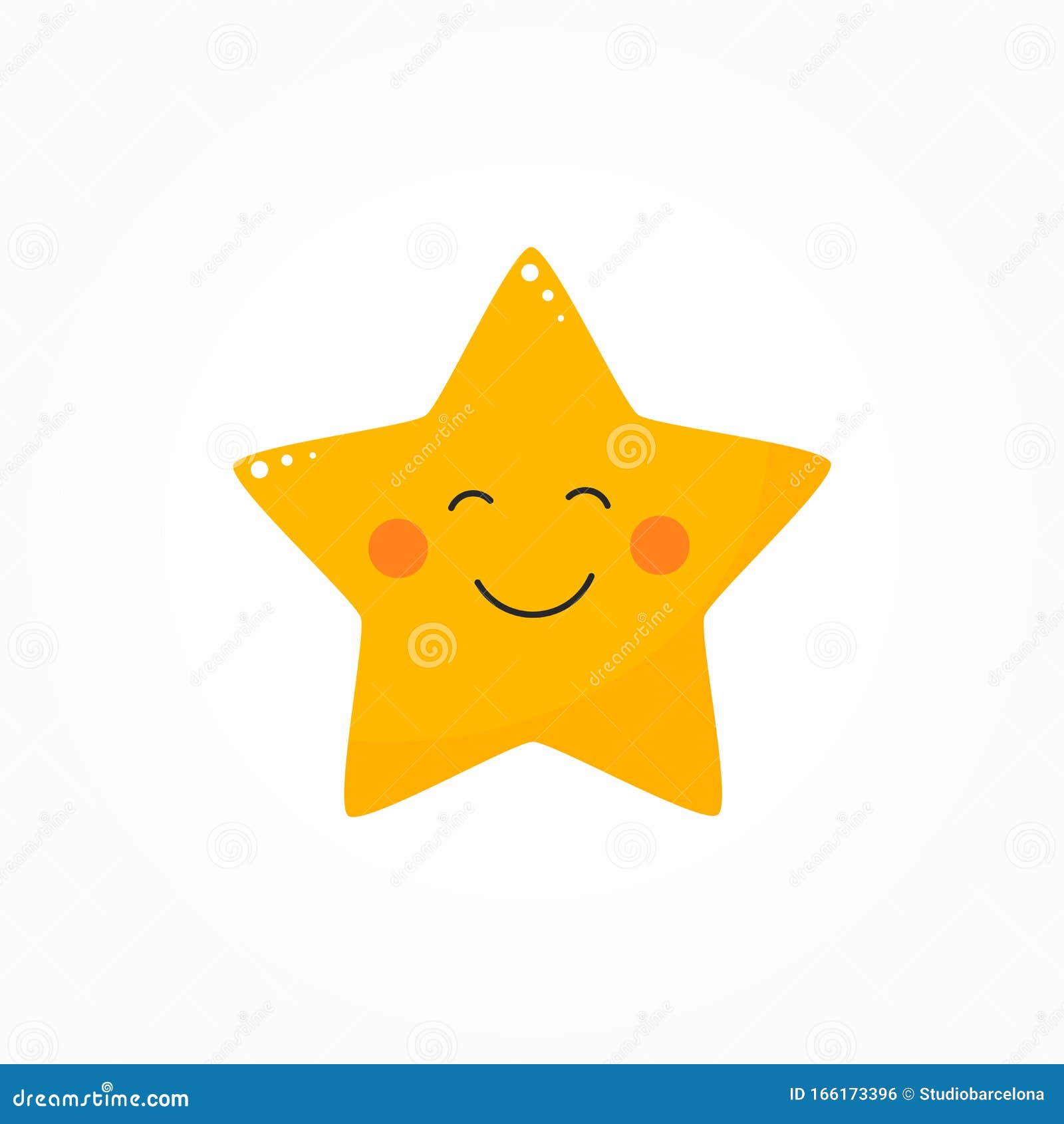 Cute star with smile stock vector. Illustration of cartoon - 166173396