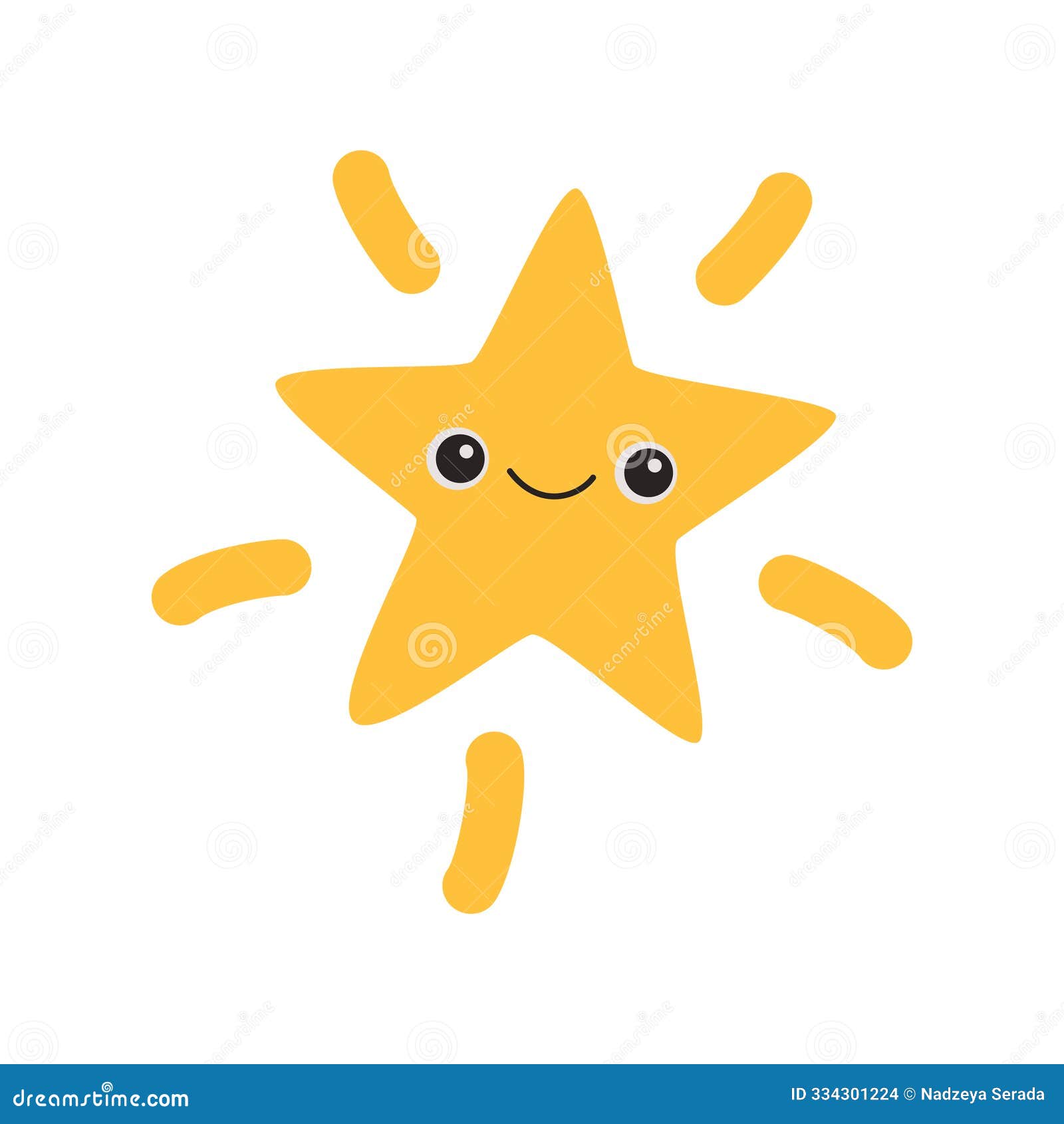 Cute Star with Smiling Face Stock Vector - Illustration of child ...