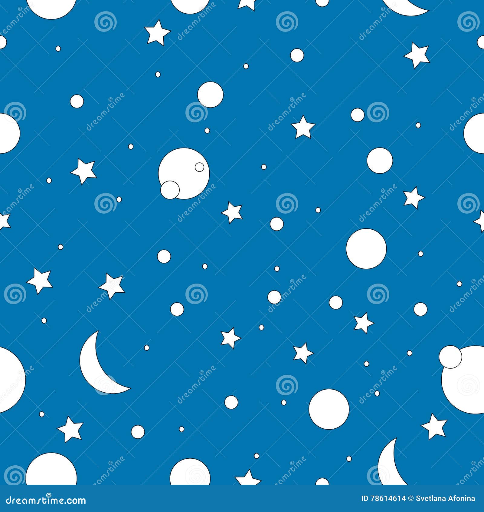 Cute Star Space Seamless Pattern Stock Vector - Illustration of design ...
