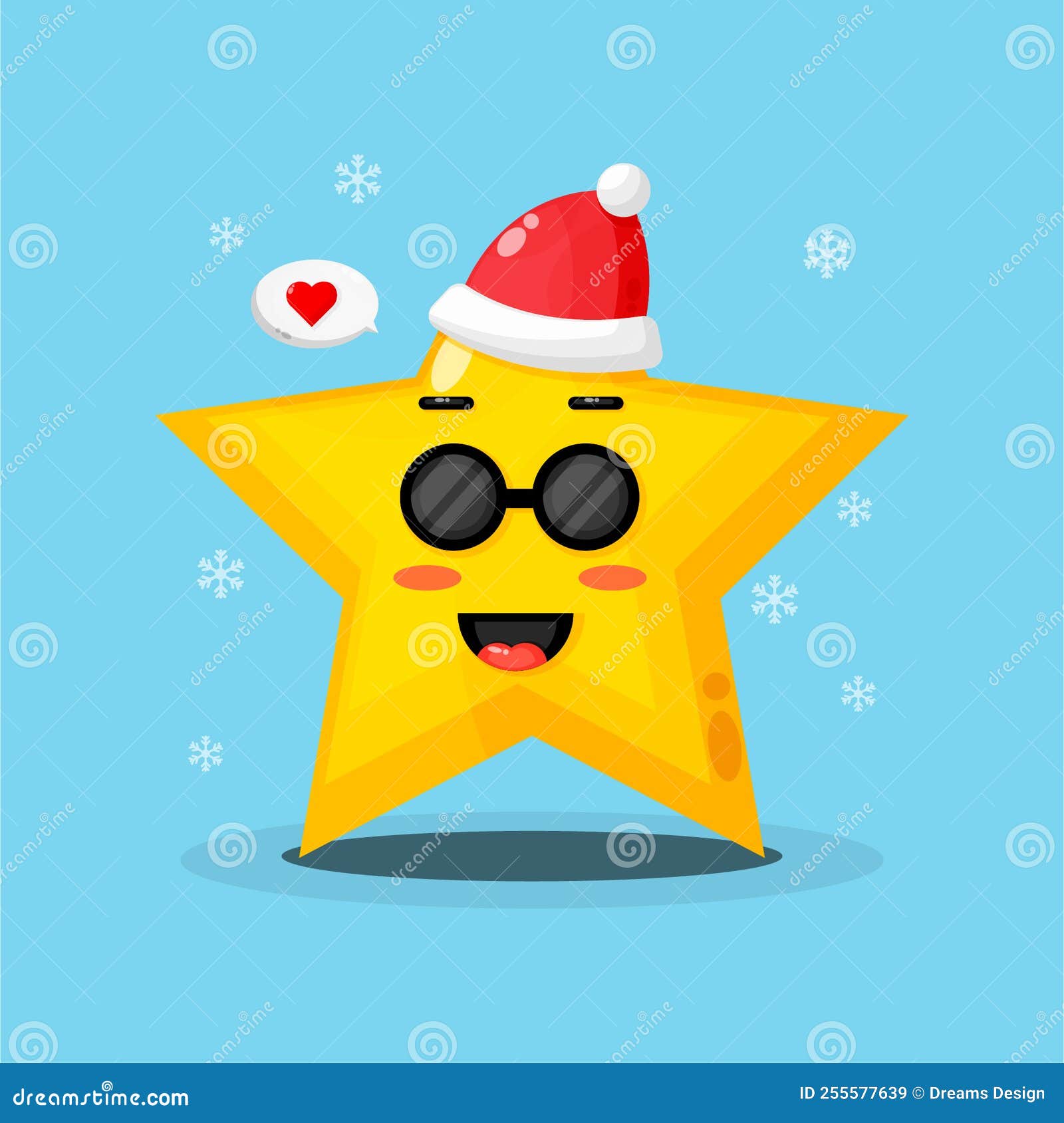 Cute Star Wearing a Christmas Hat Stock Vector - Illustration of ...