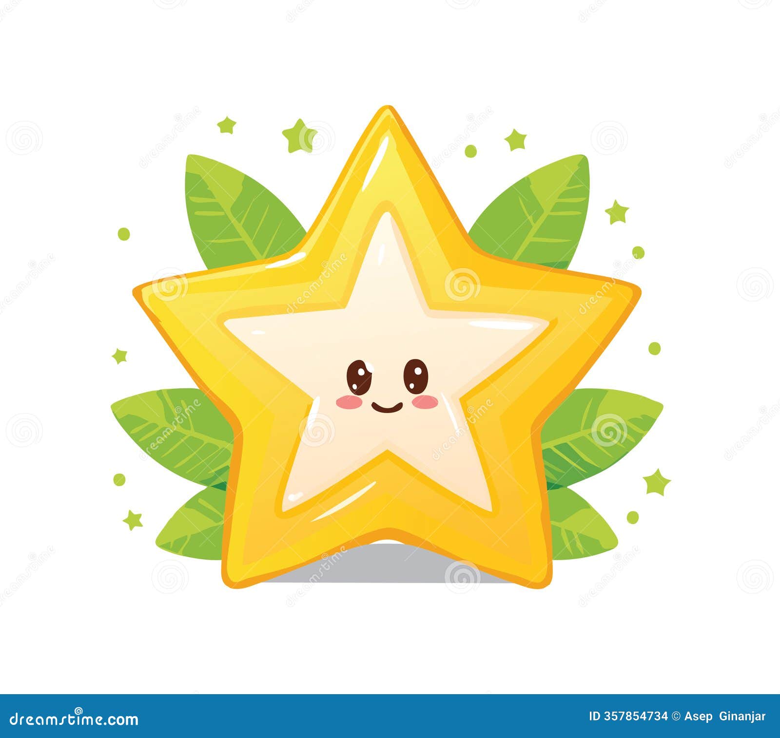 Cute Starfruit Happy Cartoon Character Stock Illustration ...