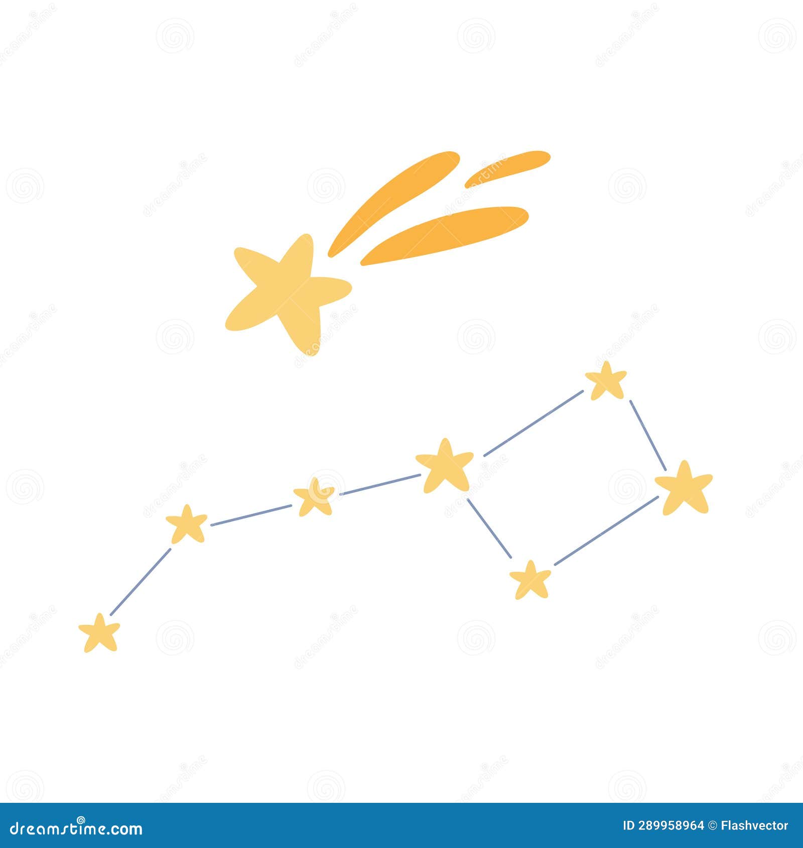Cute stars constellation stock illustration. Illustration of meteor - 289958964