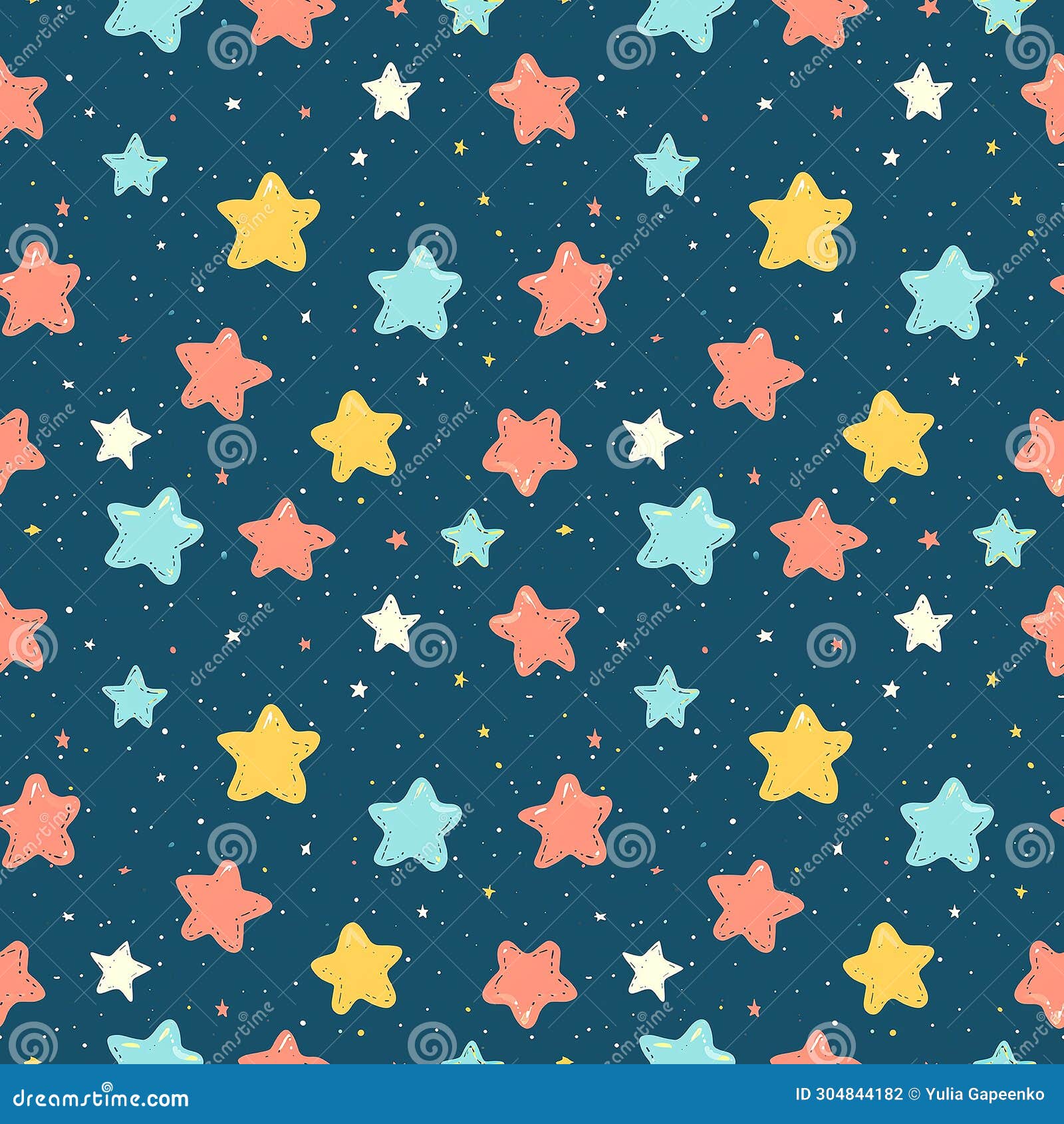 Cute Stars Seamless Pattern. Tile Stock Photo - Image of decorative ...