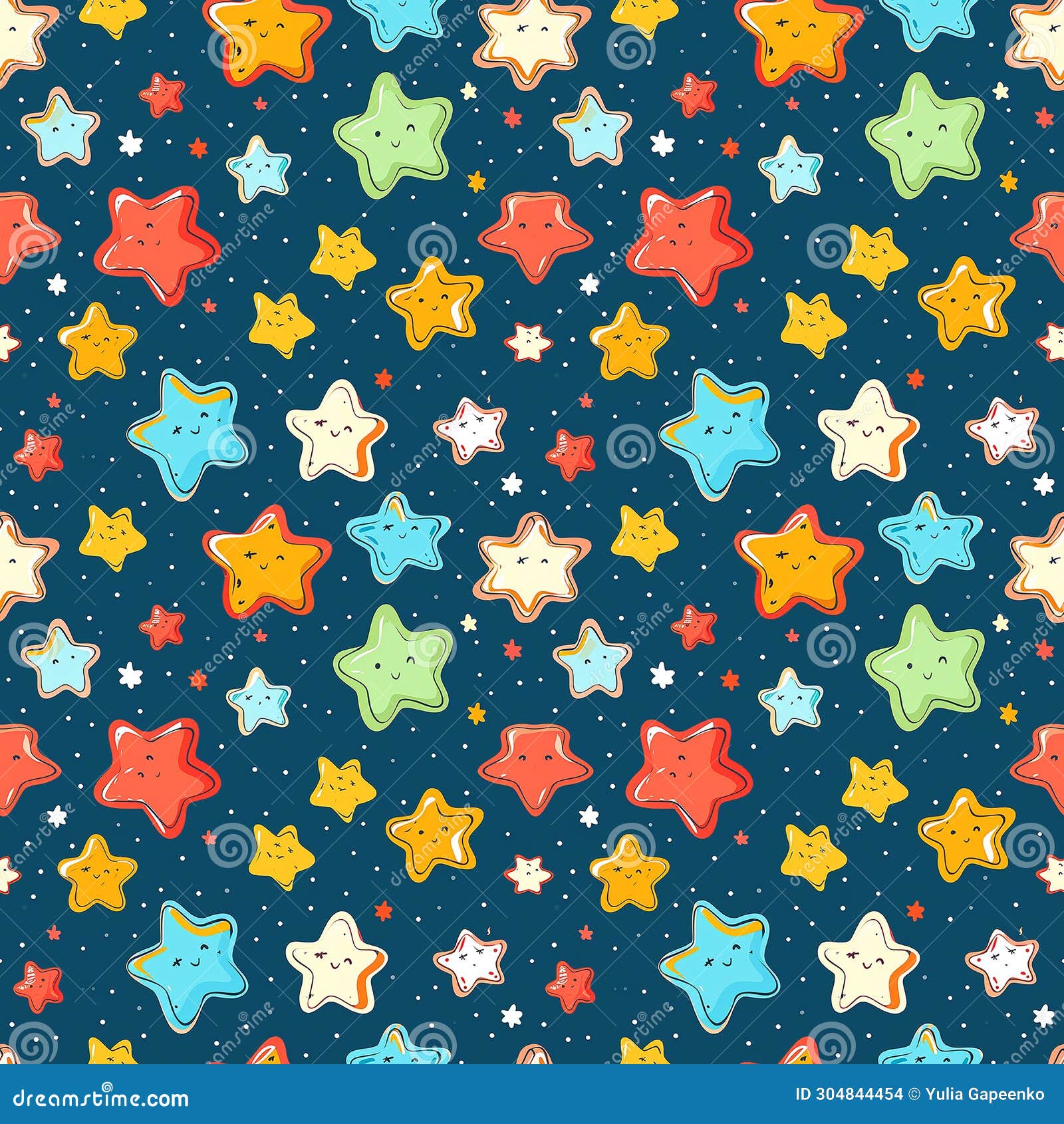 Cute Stars Seamless Pattern. Tile Stock Photo - Image of wallpaper ...