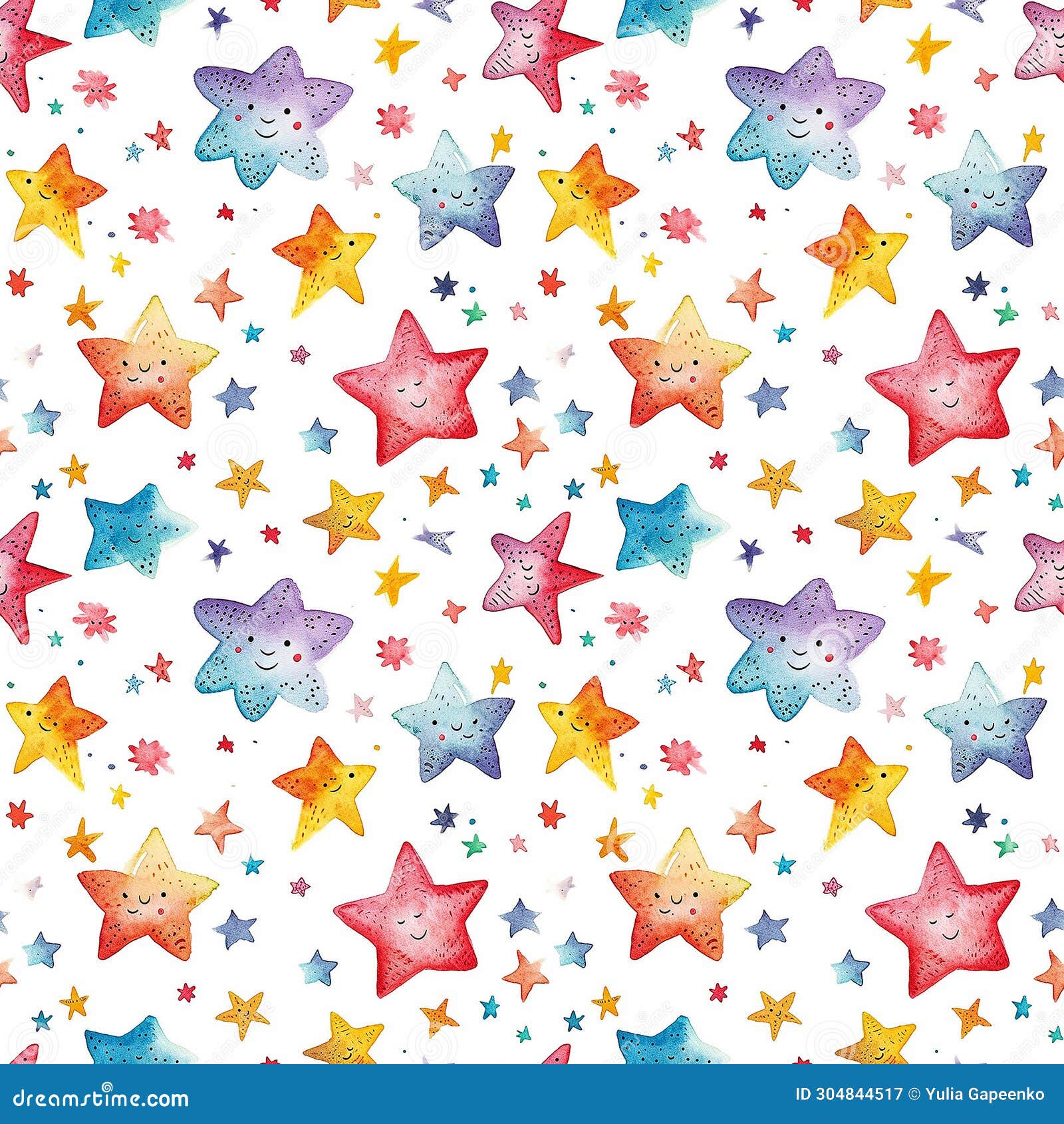 Cute Stars Seamless Pattern. Tile Stock Image - Image of yellow ...
