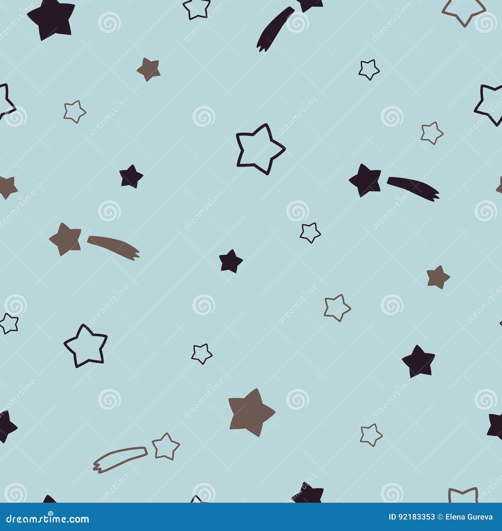 Cute Stars Seamless Pattern. Stock Vector - Illustration of kids ...