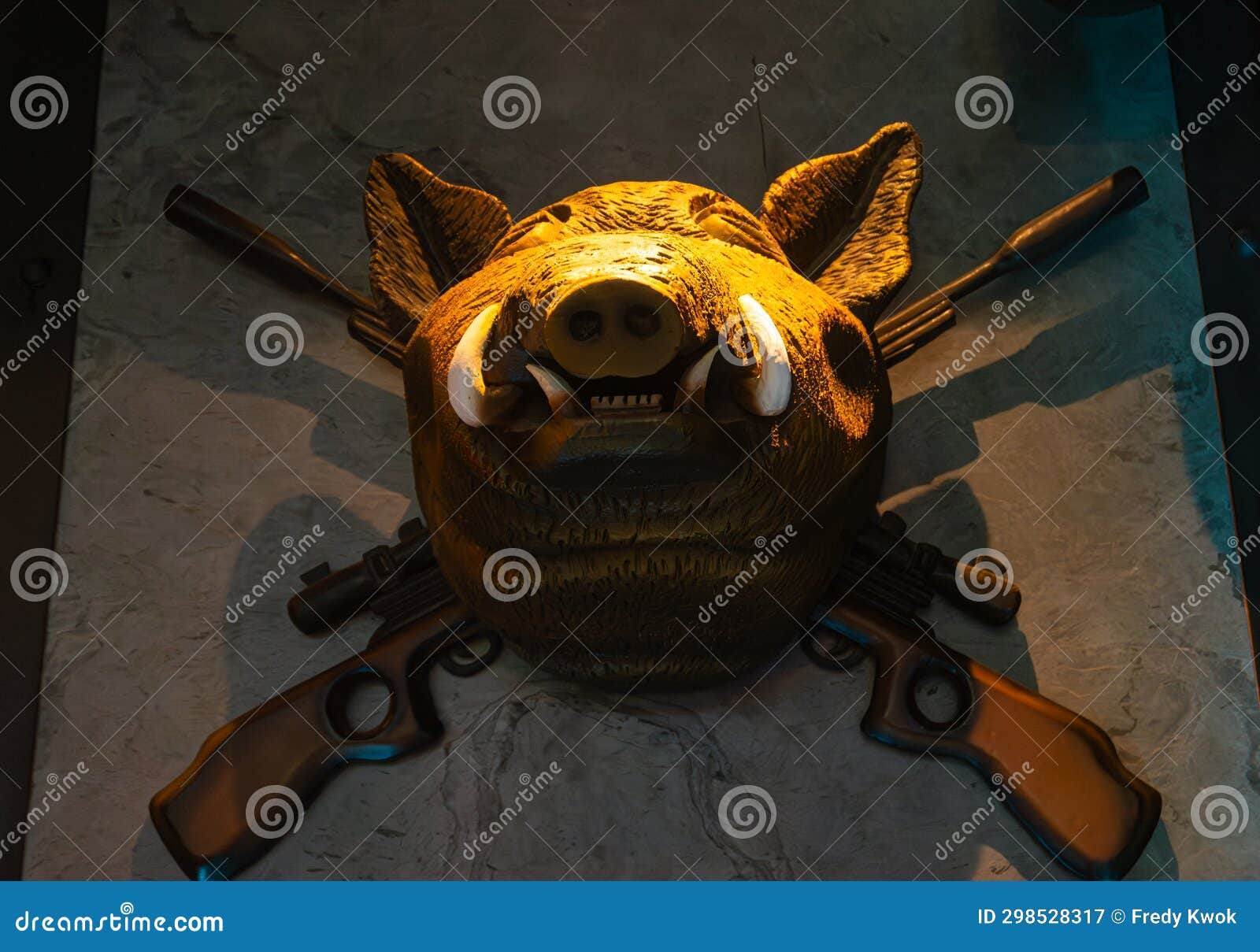 Cute Statue of a Pig with a Gun Stock Image - Image of seaside ...